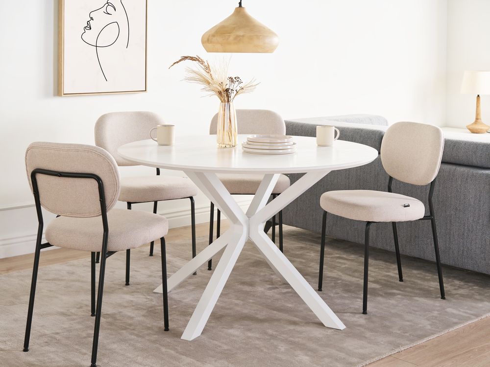 Set of 2 Dining Chairs LYNN Wood Light Brown/ Grey | Beliani.co.uk
