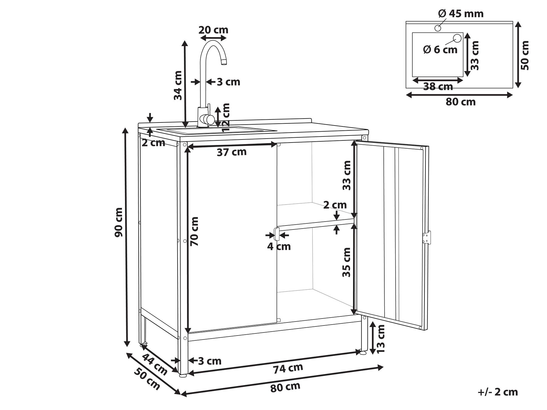 Outdoor Kitchen Cabinet with Sink VILAMA Green | Beliani.co.uk