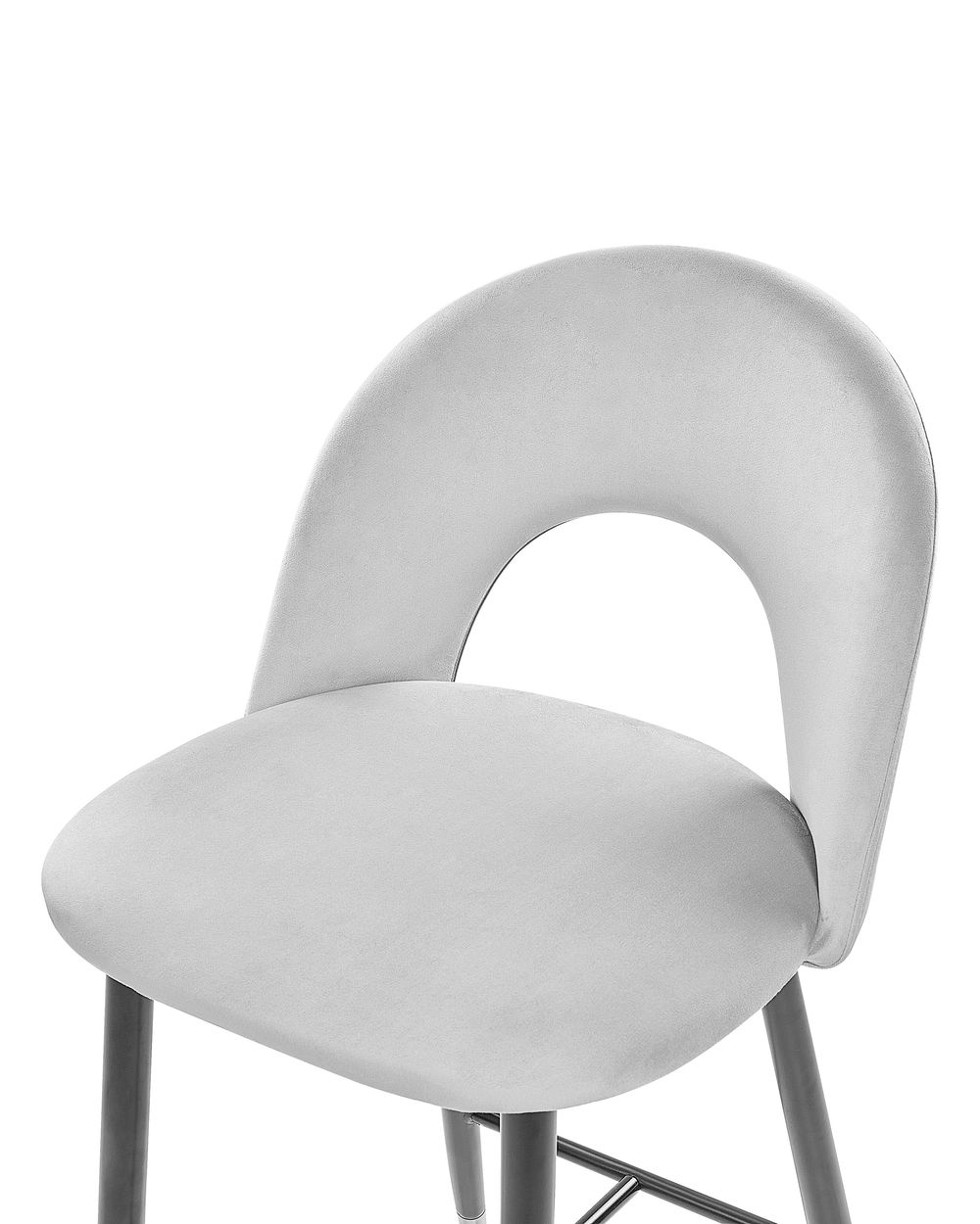 Set of 2 Bar Chairs FALTON Velvet Grey Beliani