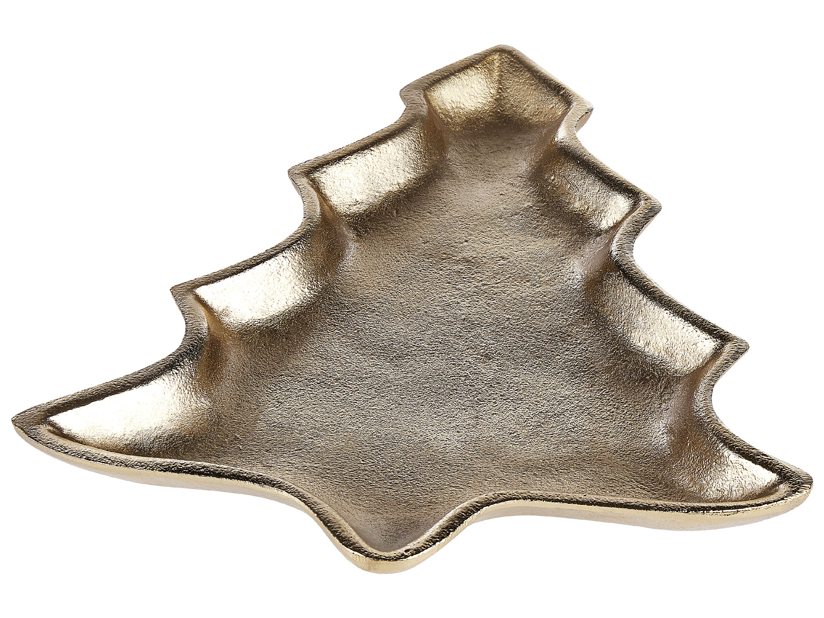 Set of 2 Trinket Dishes Christmas tree DURIAN Metal Gold | Beliani.co.uk