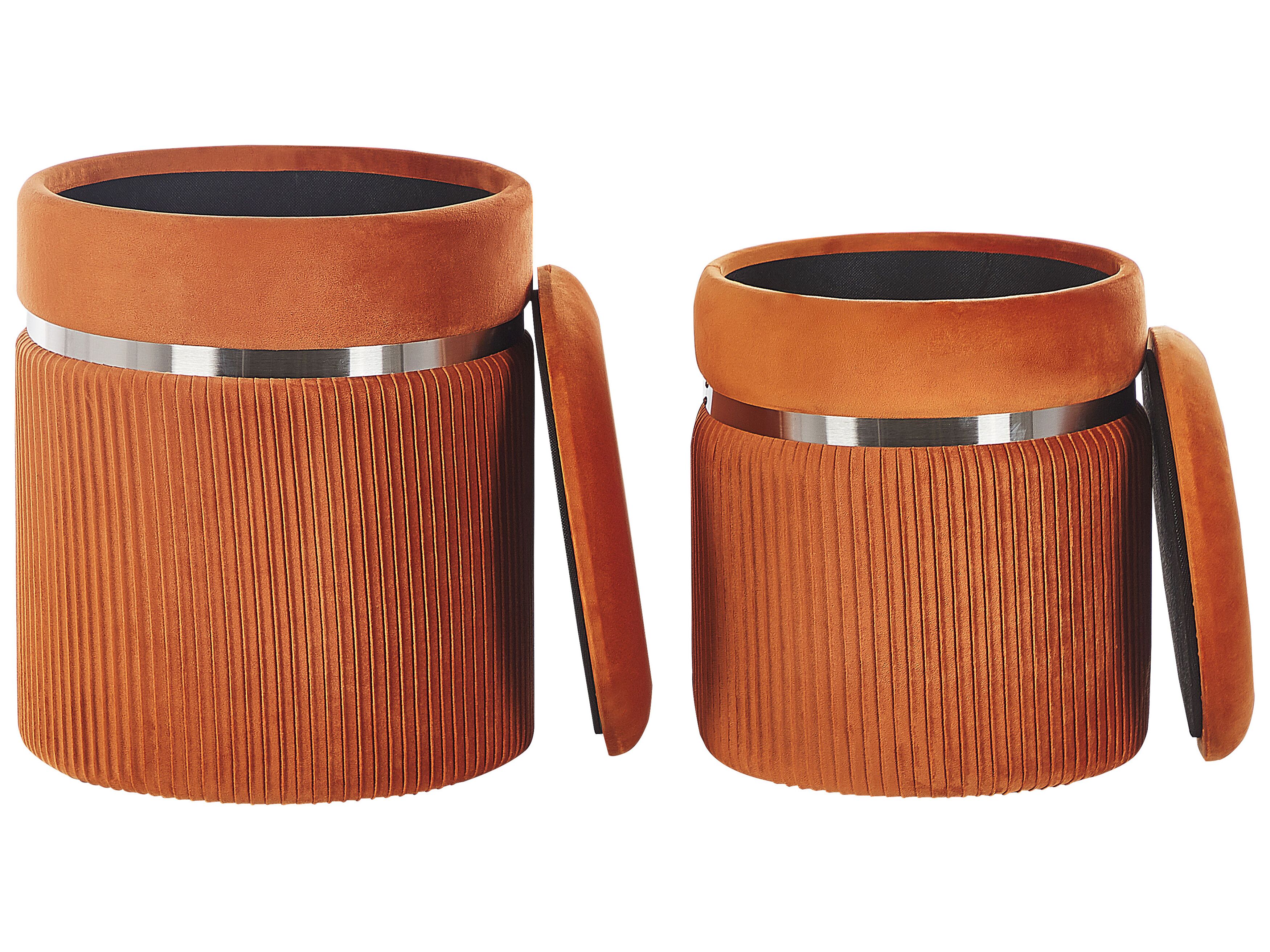 Rahi sametti säilytystila oranssi 2 kpl CAMDENTON | Beliani.fi