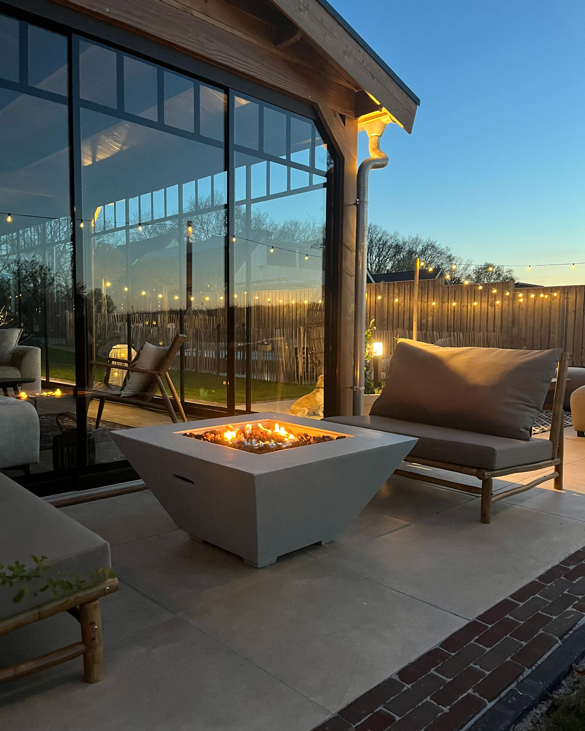 Gas Fire Pit KATMAI Concrete Light Grey | Beliani.co.uk