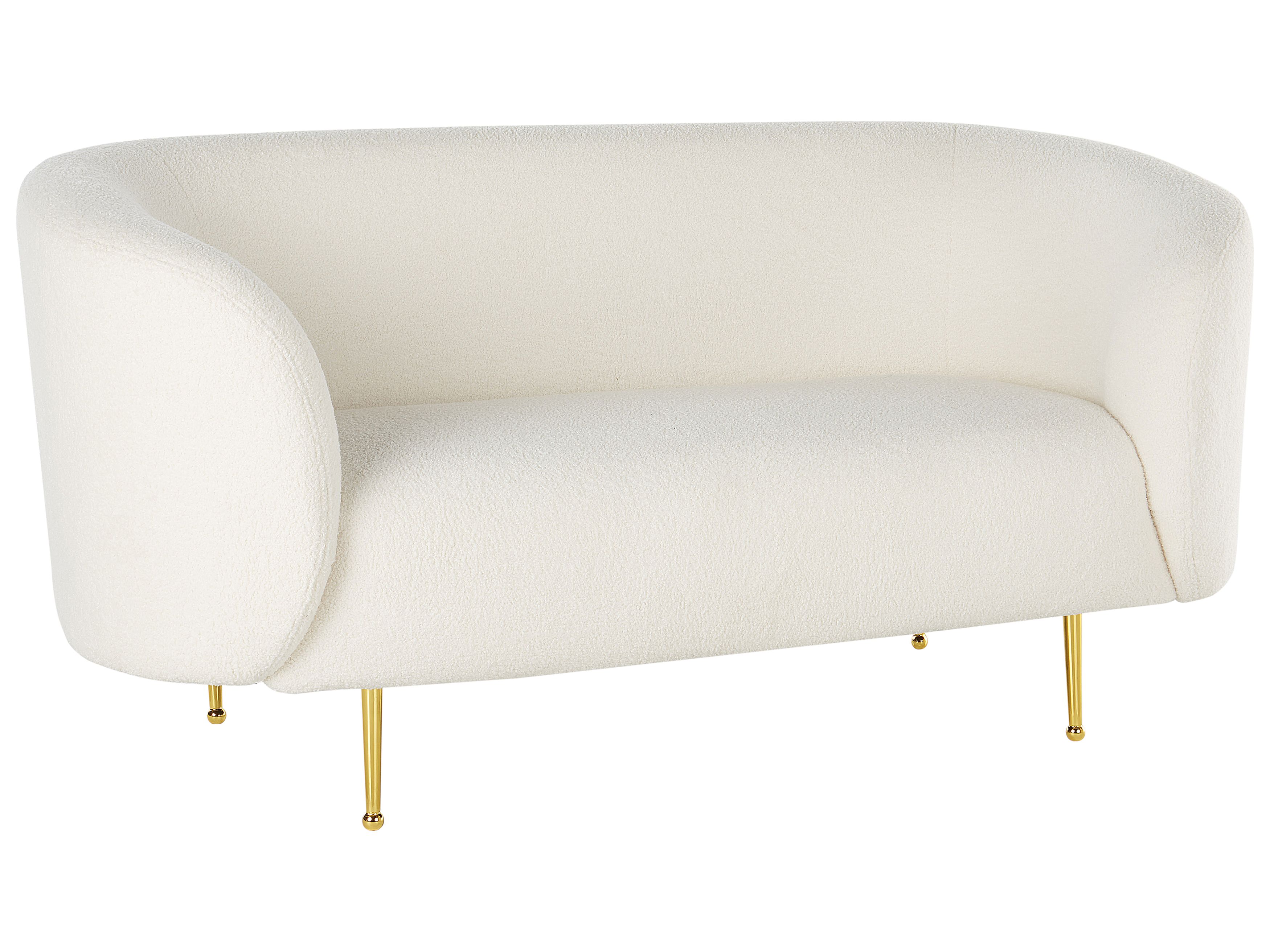 2 Seater Boucle Sofa White LOEN | Beliani.co.uk