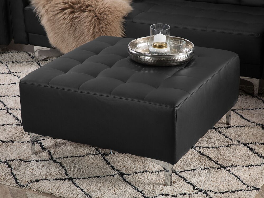 Ottoman ABERDEEN Faux Leather Black Beliani