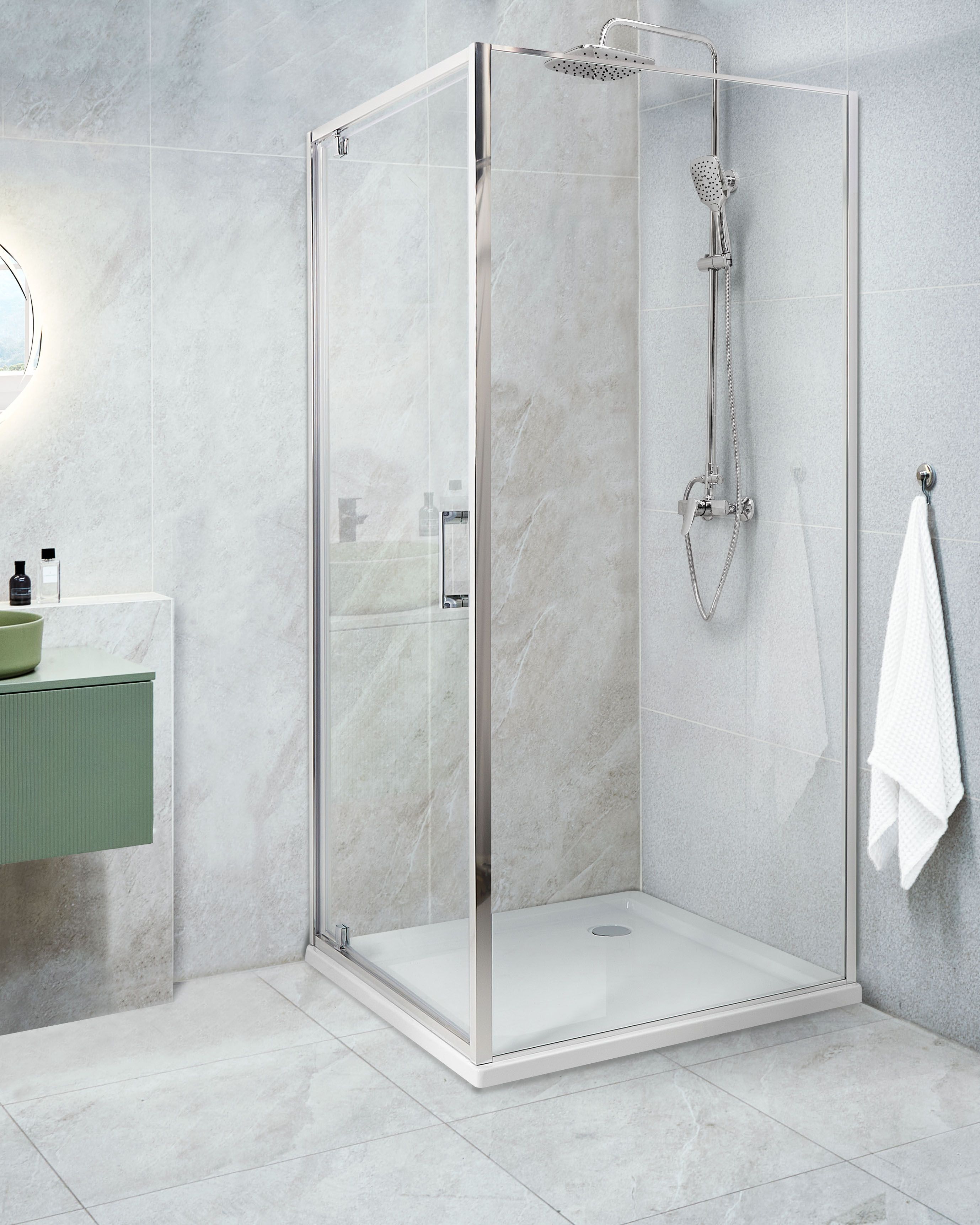 Brusekabine DARLI 80 x 80 x 185 cm Sølv | Beliani.dk