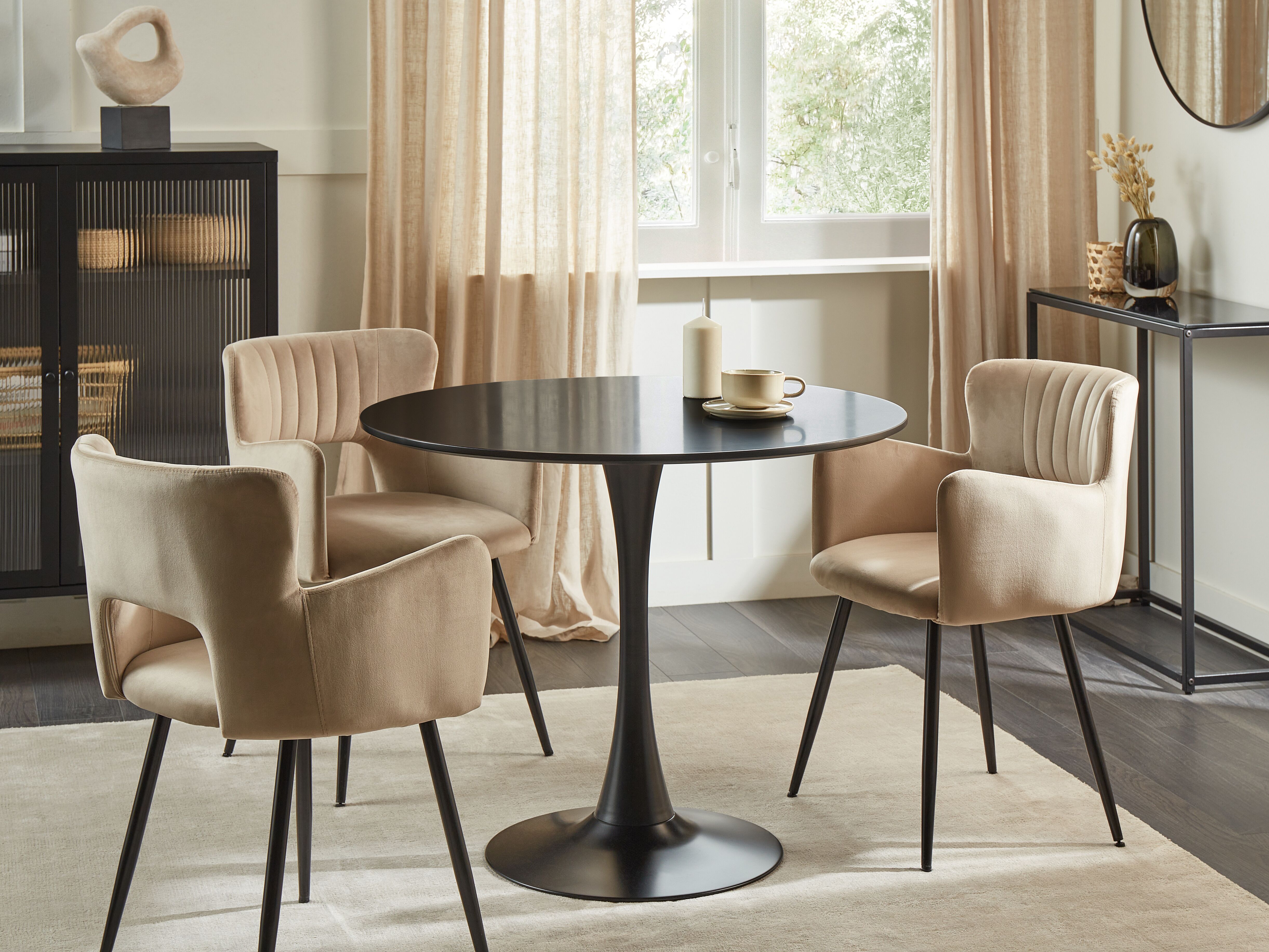 Dining Table BOCA Black 90 cm 90 cm | Beliani.co.uk