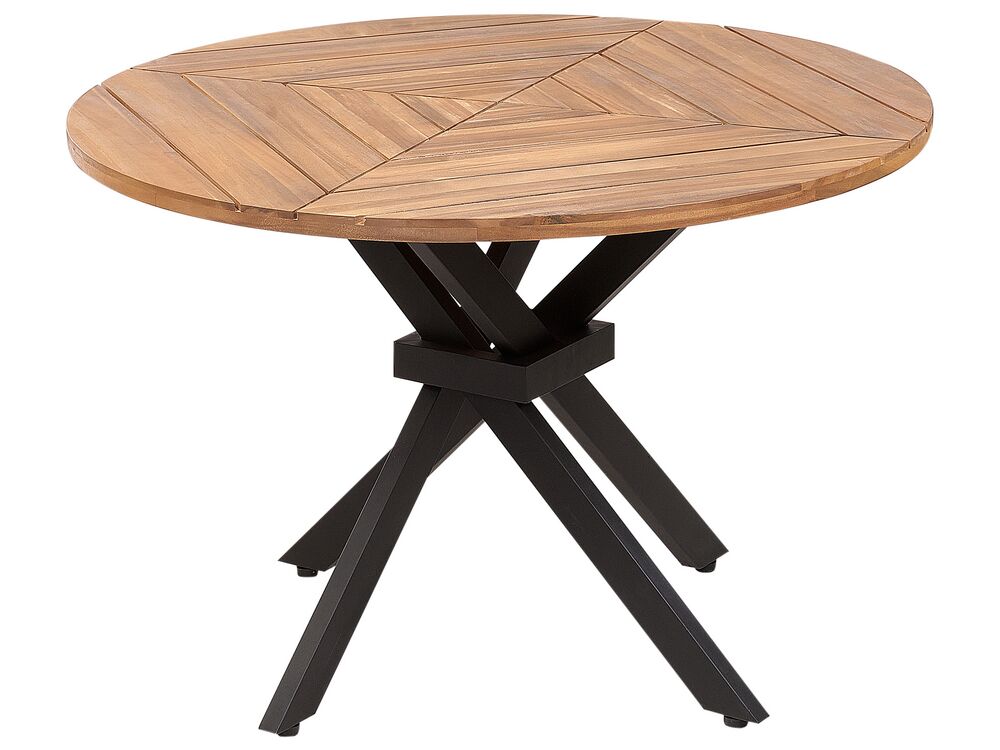 Acacia Garden Dining Table 110 cm Light Wood LISSONE Beliani