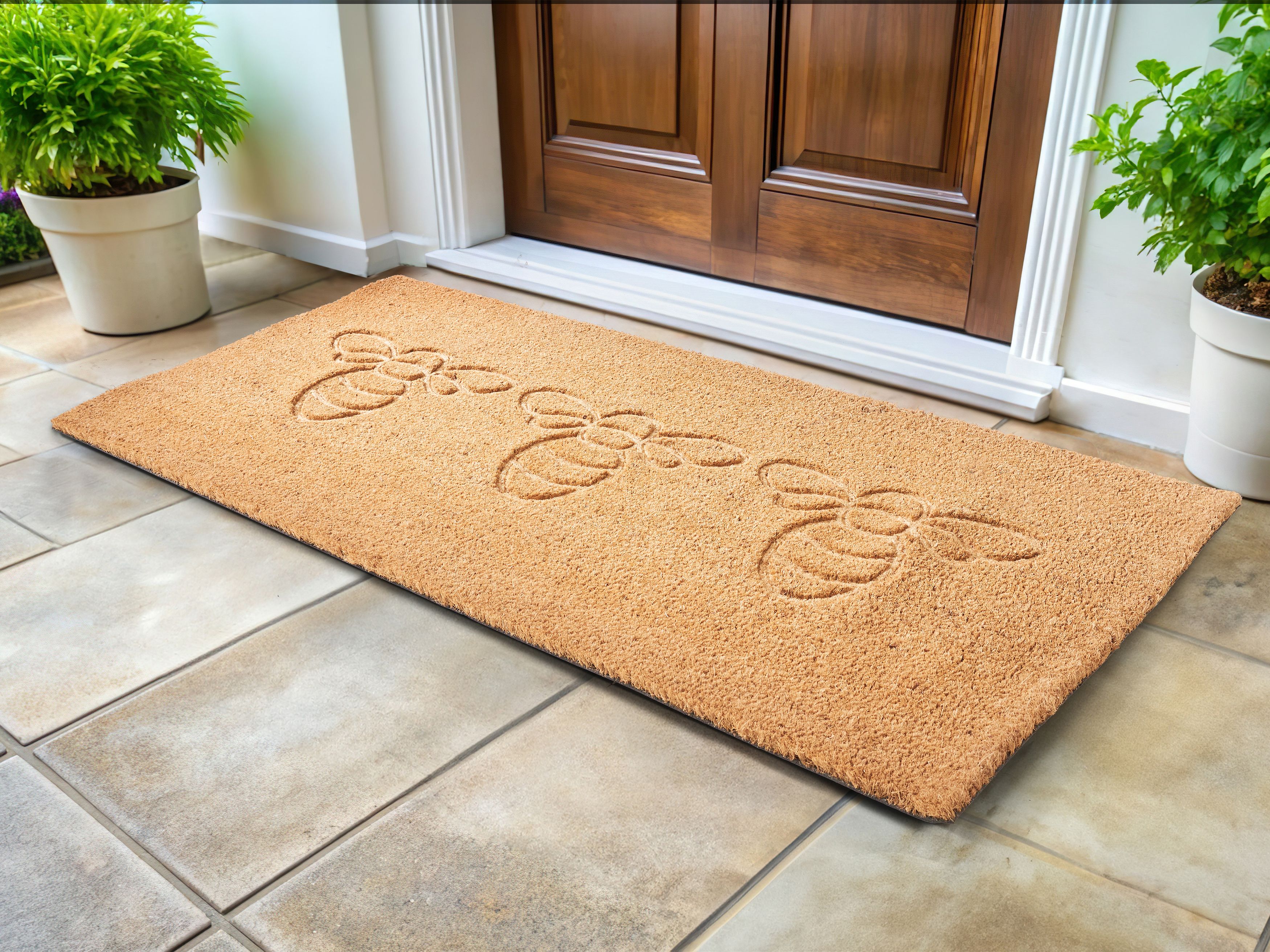Doormat CAVITE Natural 55 x 120 cm Coir | Beliani.co.uk