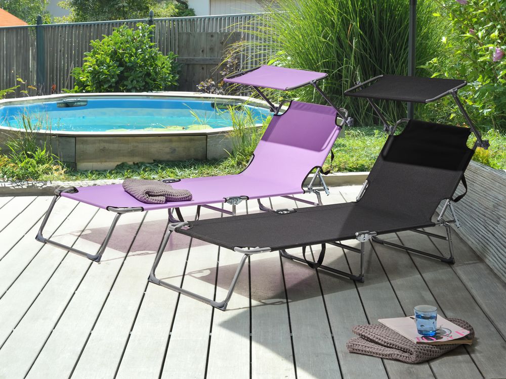 Liggestol PORTOFINO Metal Sort | Beliani.dk