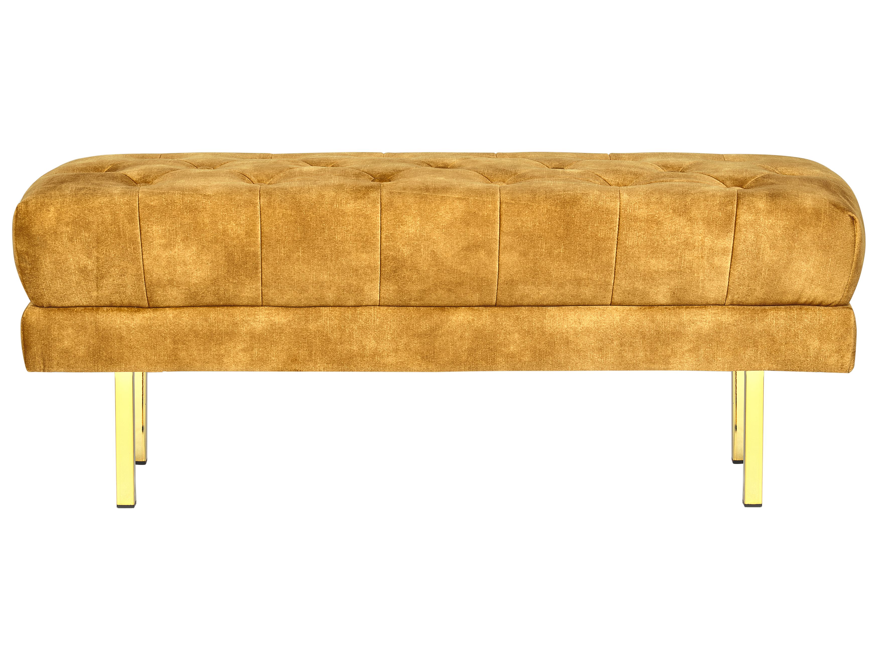 Bench ROSEVILLE Velvet Mustard | Beliani.co.uk