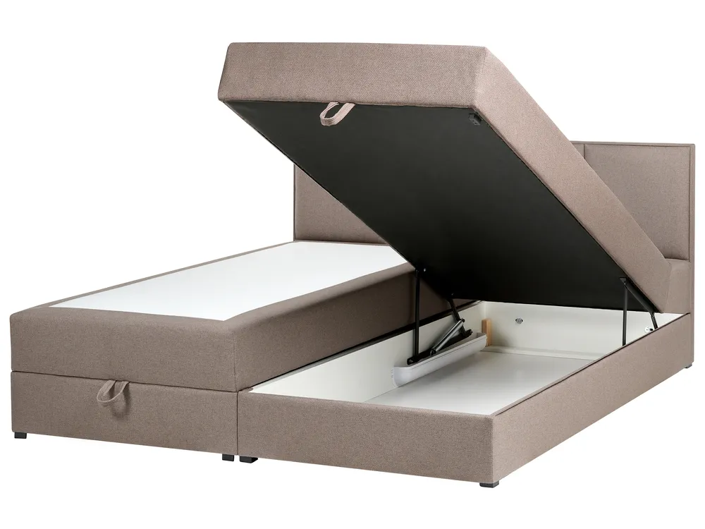 Boxspringbett mit Stauraum Stoff DYNASTY 180 x 200 cm Beige | Beliani.de