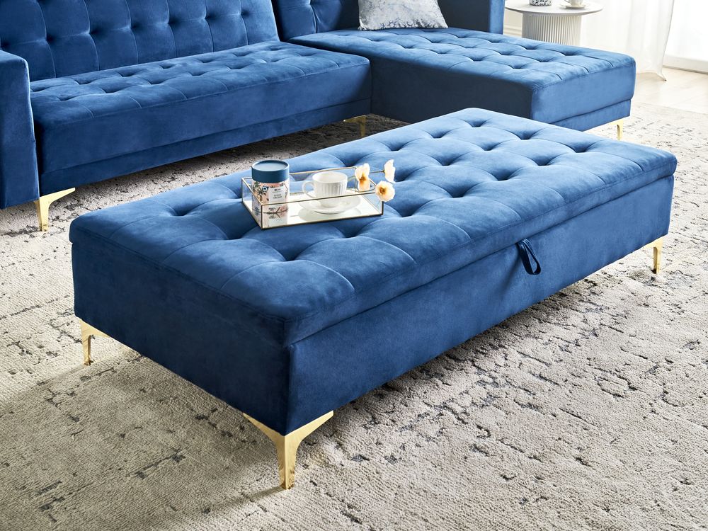 Modulaire hoekbank 3-zitter EGERIS Stof Lichtbeige Linkerzijde | Beliani.nl