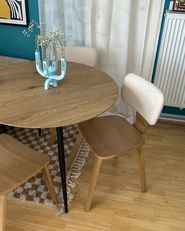 Dining Table BJORKA Light Brown 100 cm 100 cm | Beliani.co.uk