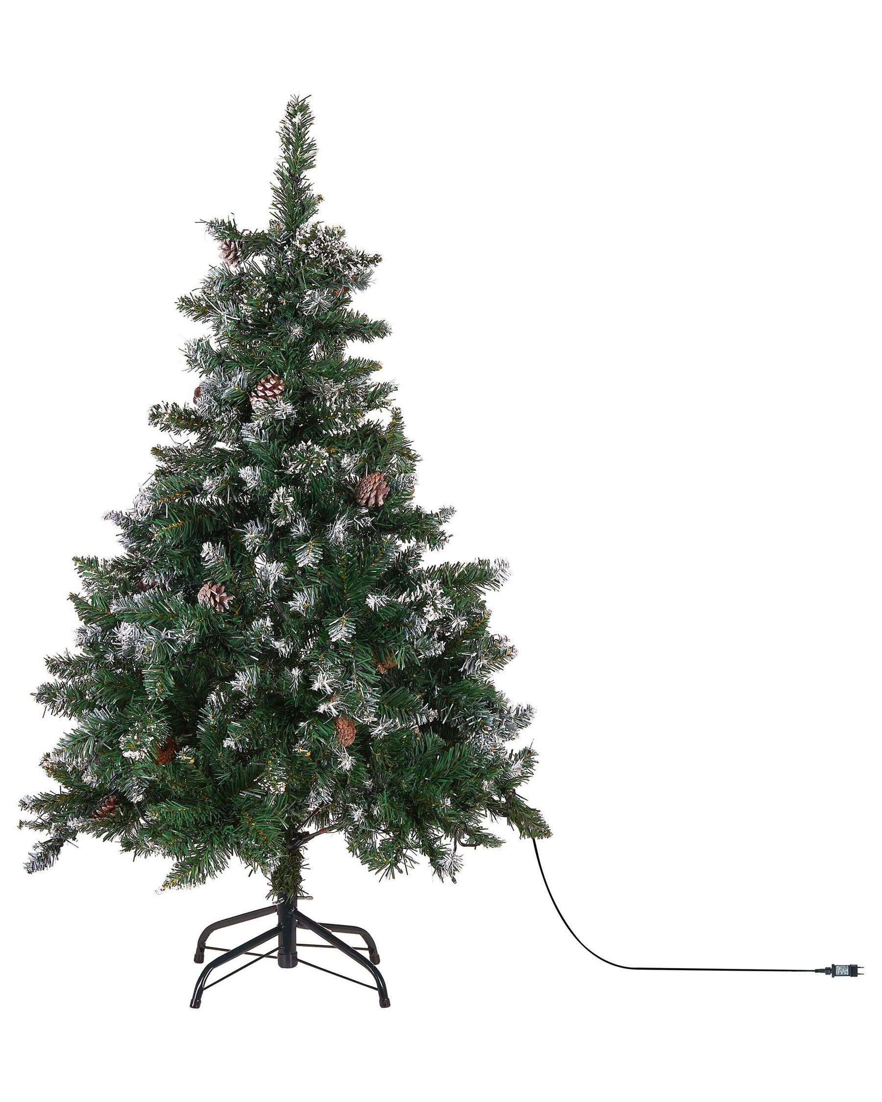 Künstlicher Weihnachtsbaum mit LED Beleuchtung Schnee bestreut 120 cm ...