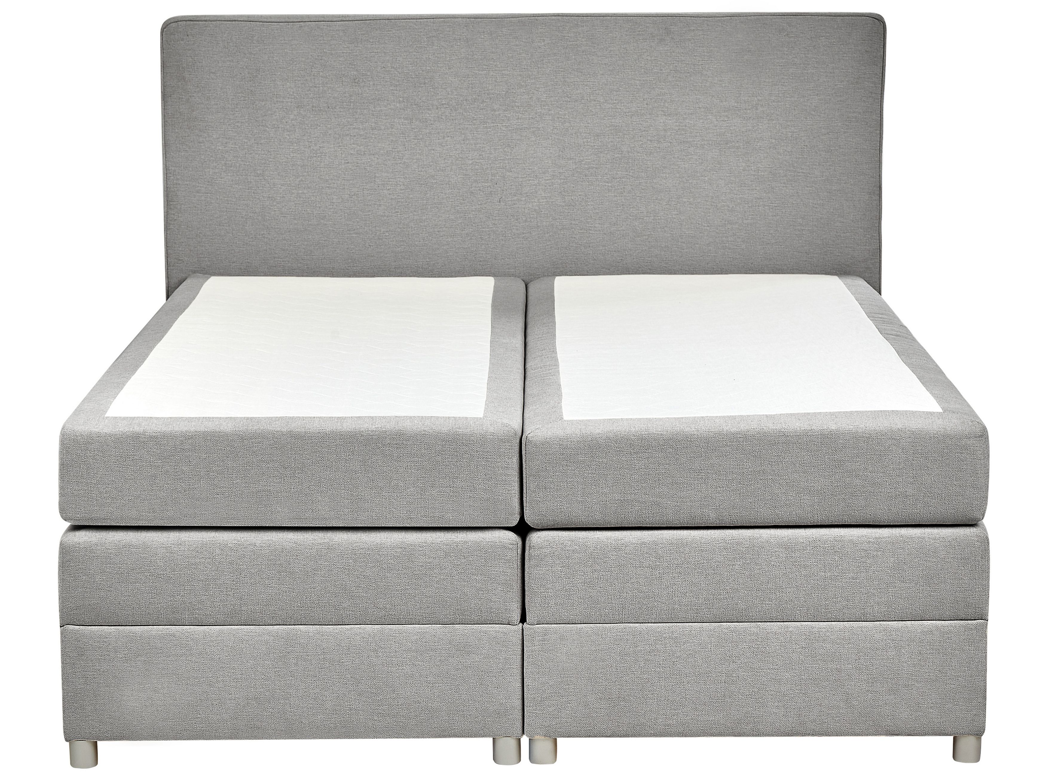 Lit boxspring en tissu 180 x 200 cm gris clair MINISTER | Beliani.fr
