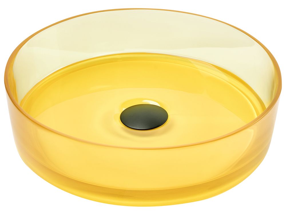 Countertop Basin TOLOSA ⌀ 360 mm Solid Surface Green | Beliani.co.uk
