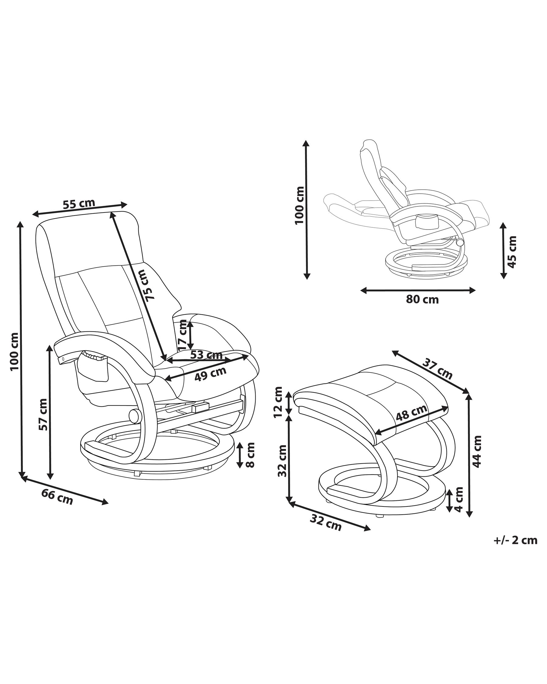 Massage Chair FORCE with Footstool Faux Leather White | Beliani.co.uk