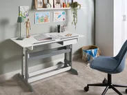 Scrivania manuale regolabile in altezza NANNUP Bianco 110 cm 53 cm ...