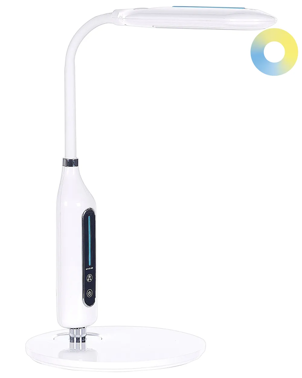 LED Desk Lamp CYGNUS with Dimmer Metal White | Beliani.co.uk