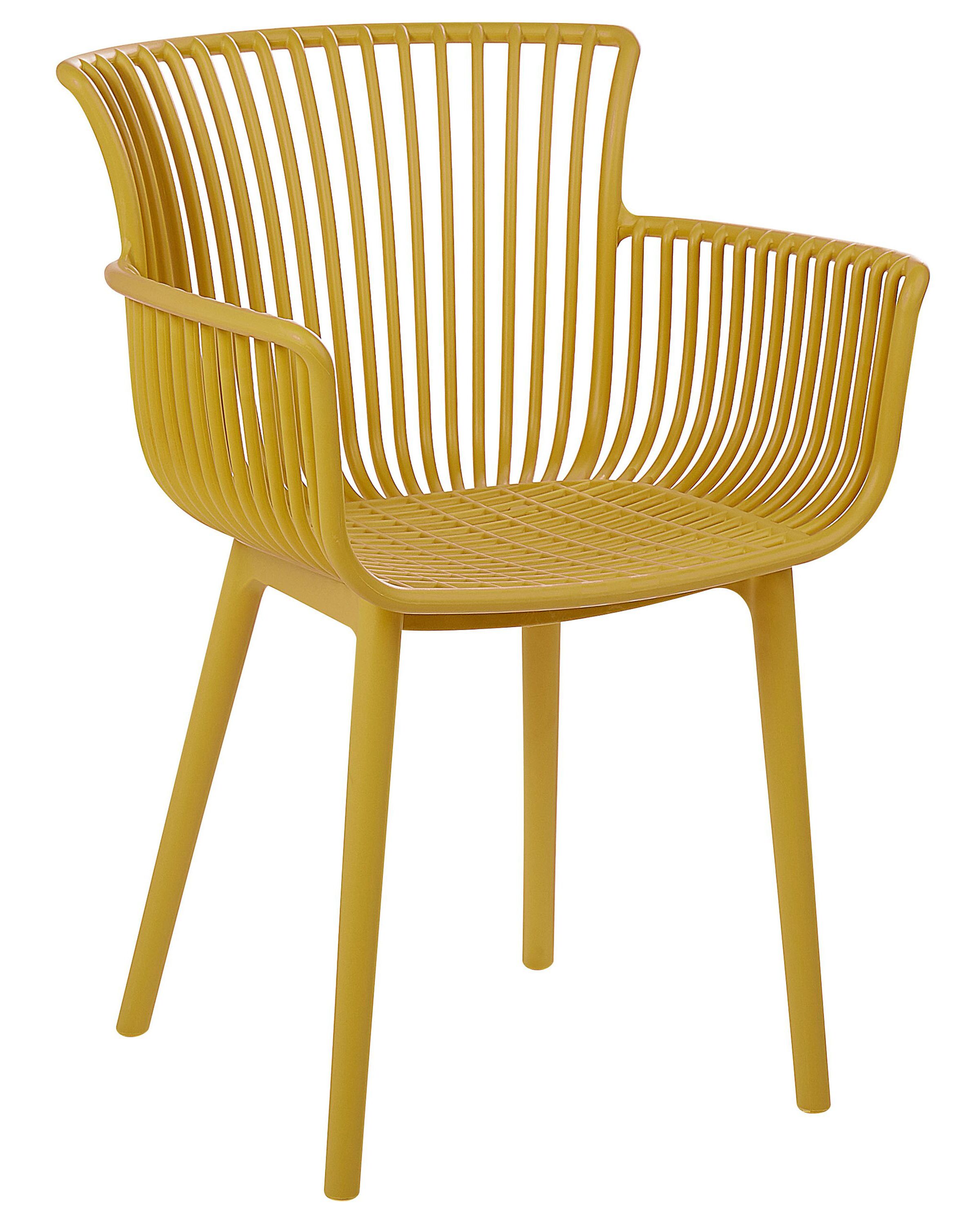 Set of 4 Garden Chairs PESARO Yellow | Beliani.co.uk