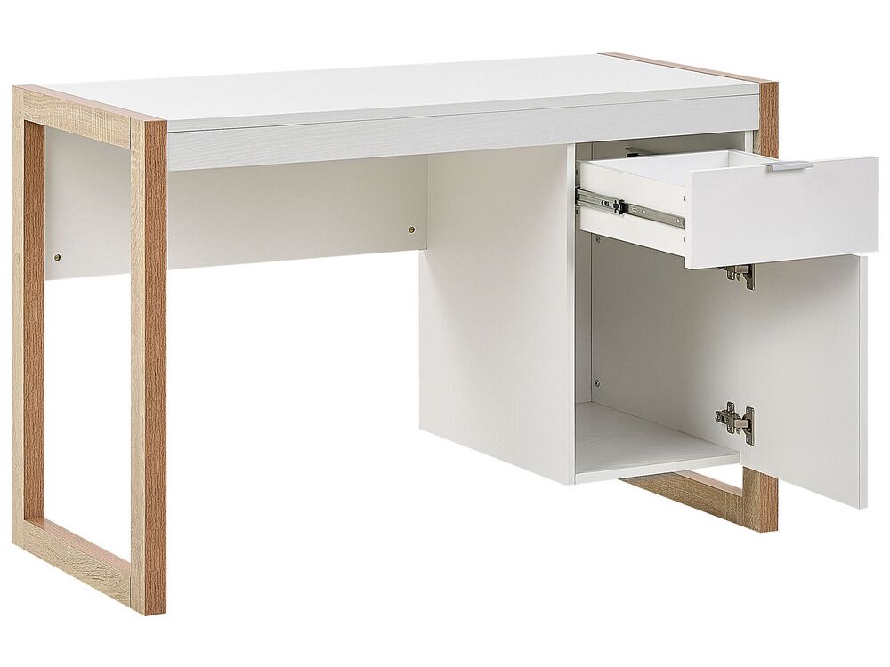 White wood desk with drawers store