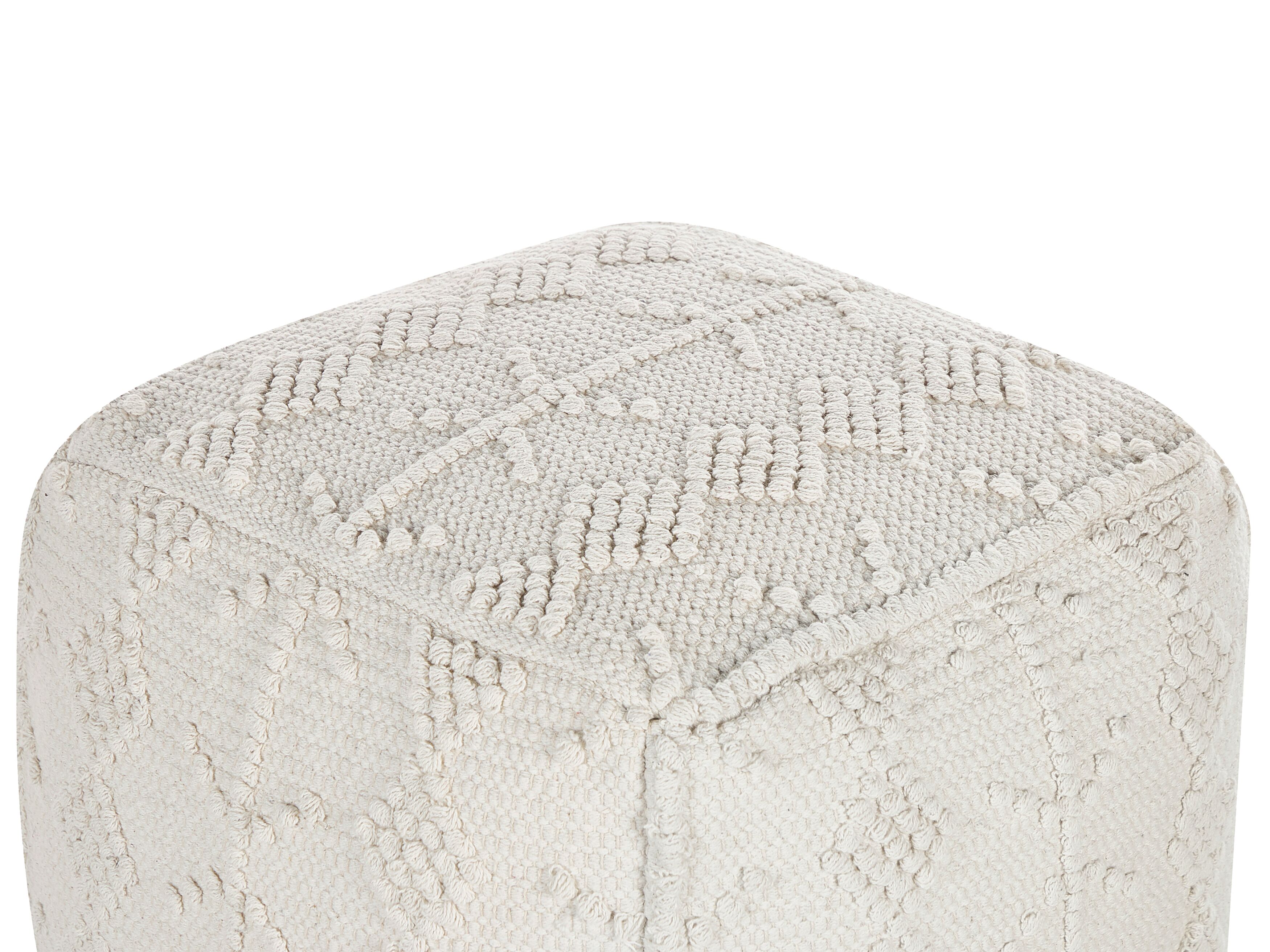 Pouffe WARANGAL Cotton White 40 cm 40 cm 40 cm | Beliani.co.uk
