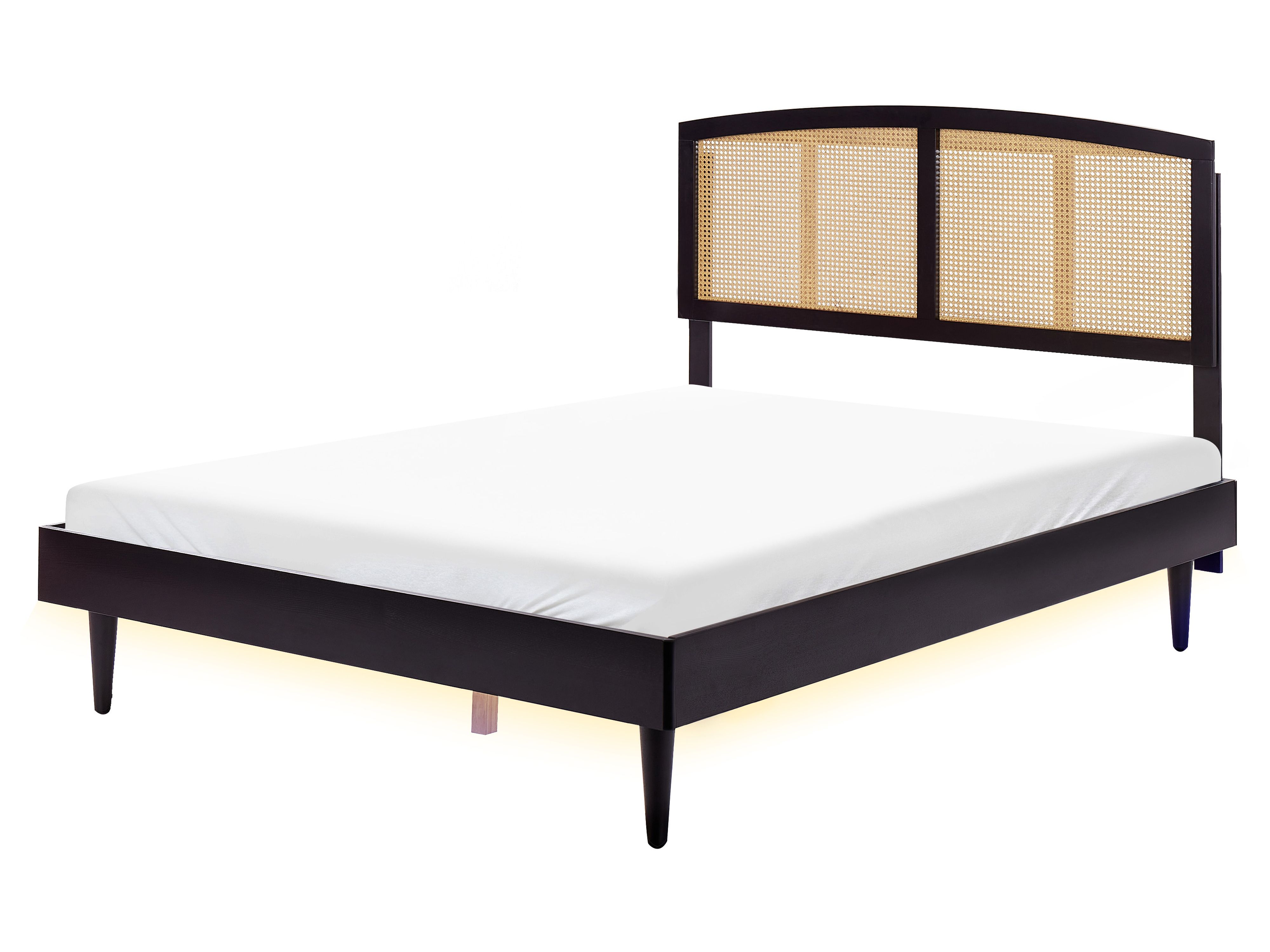 Seng med LED Rotting VARZY 160 x 200 cm Svart | Beliani.no
