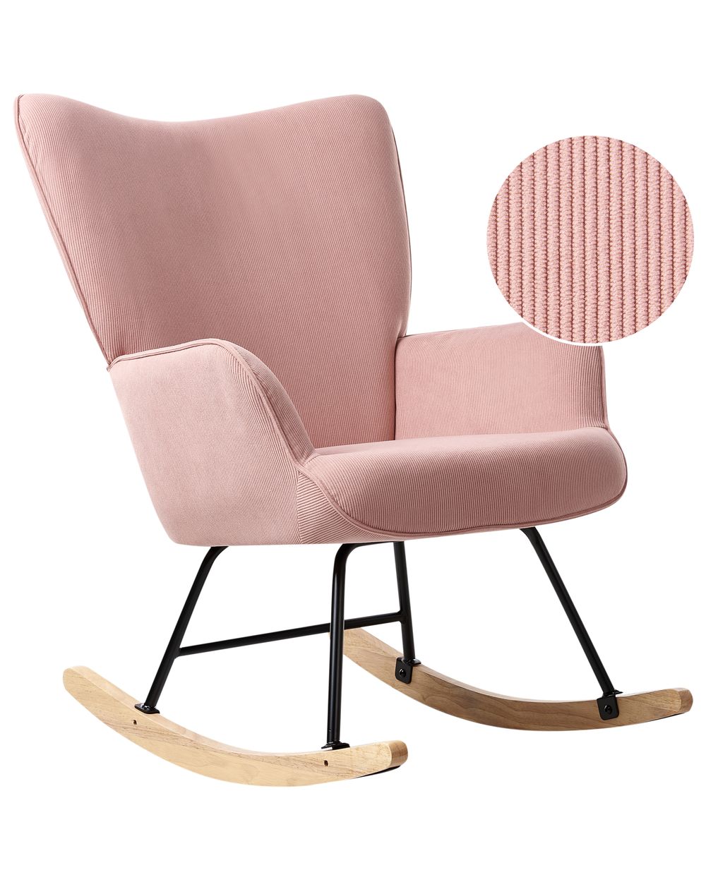 Schommelstoel ANASET Bouclé Zandbeige | Beliani.nl