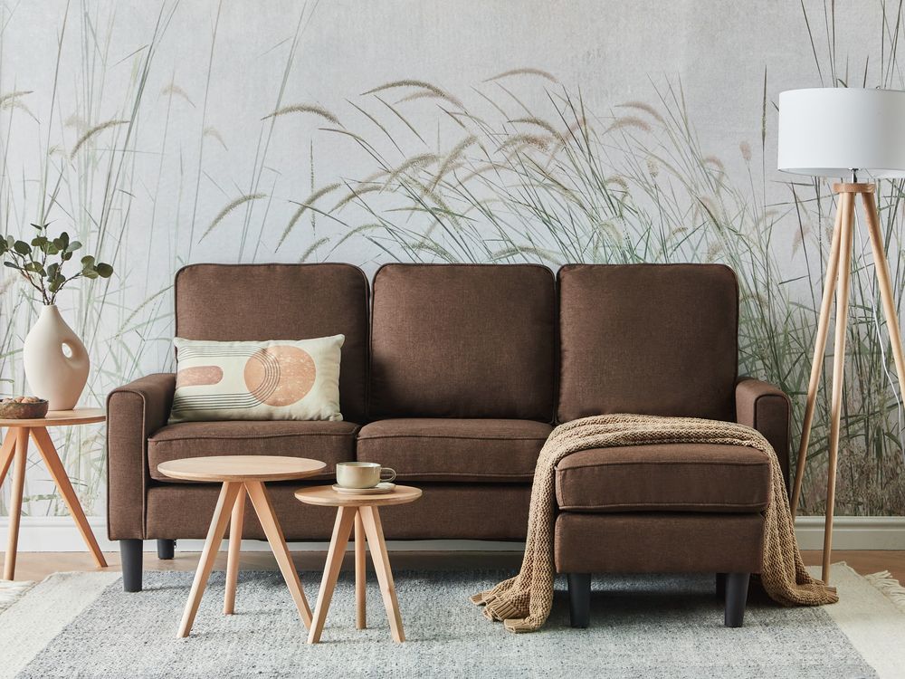 Sofa 3 Seater CHESTERFIELD Fabric Off-White | Beliani.co.uk