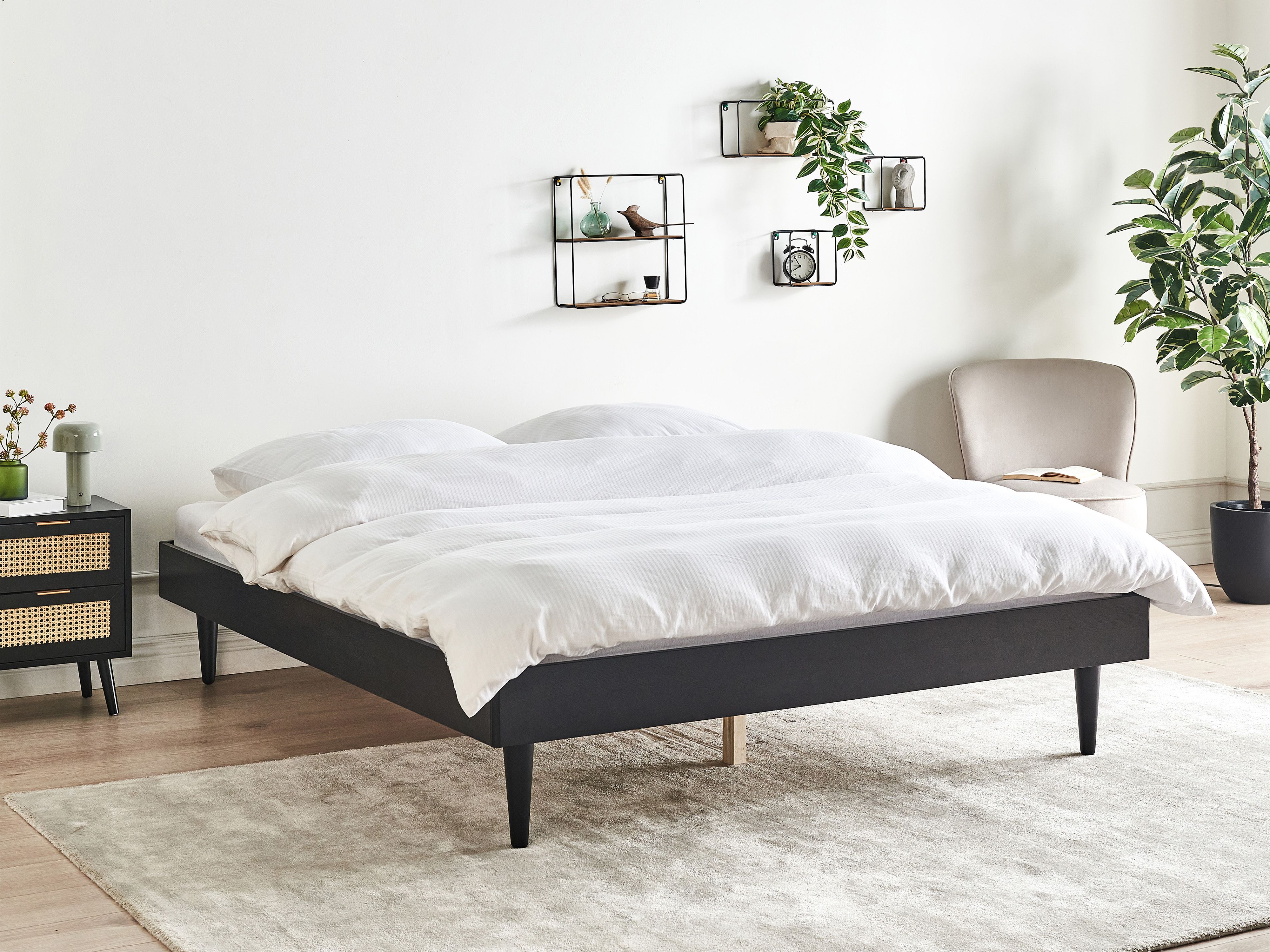 Bett mit Lattenrost TOUCY 160 x 200 cm Schwarz | Beliani.ch