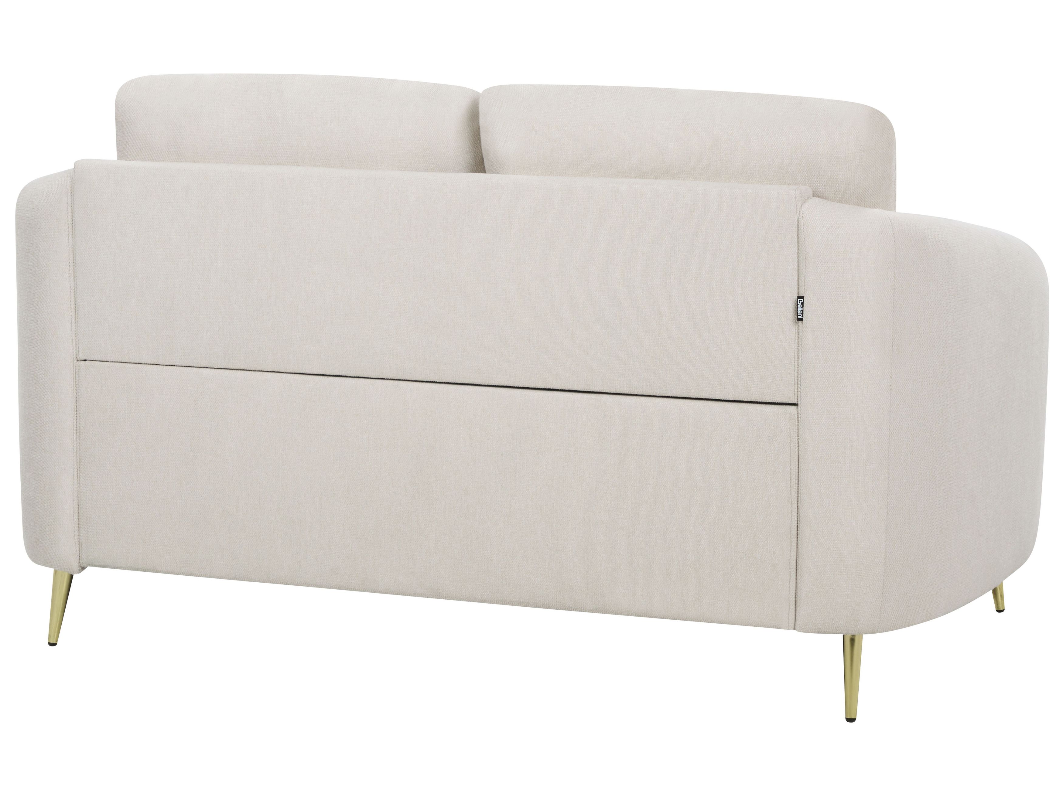 2-Sitzer Sofa hellbeige / gold TROSA | Beliani.ch