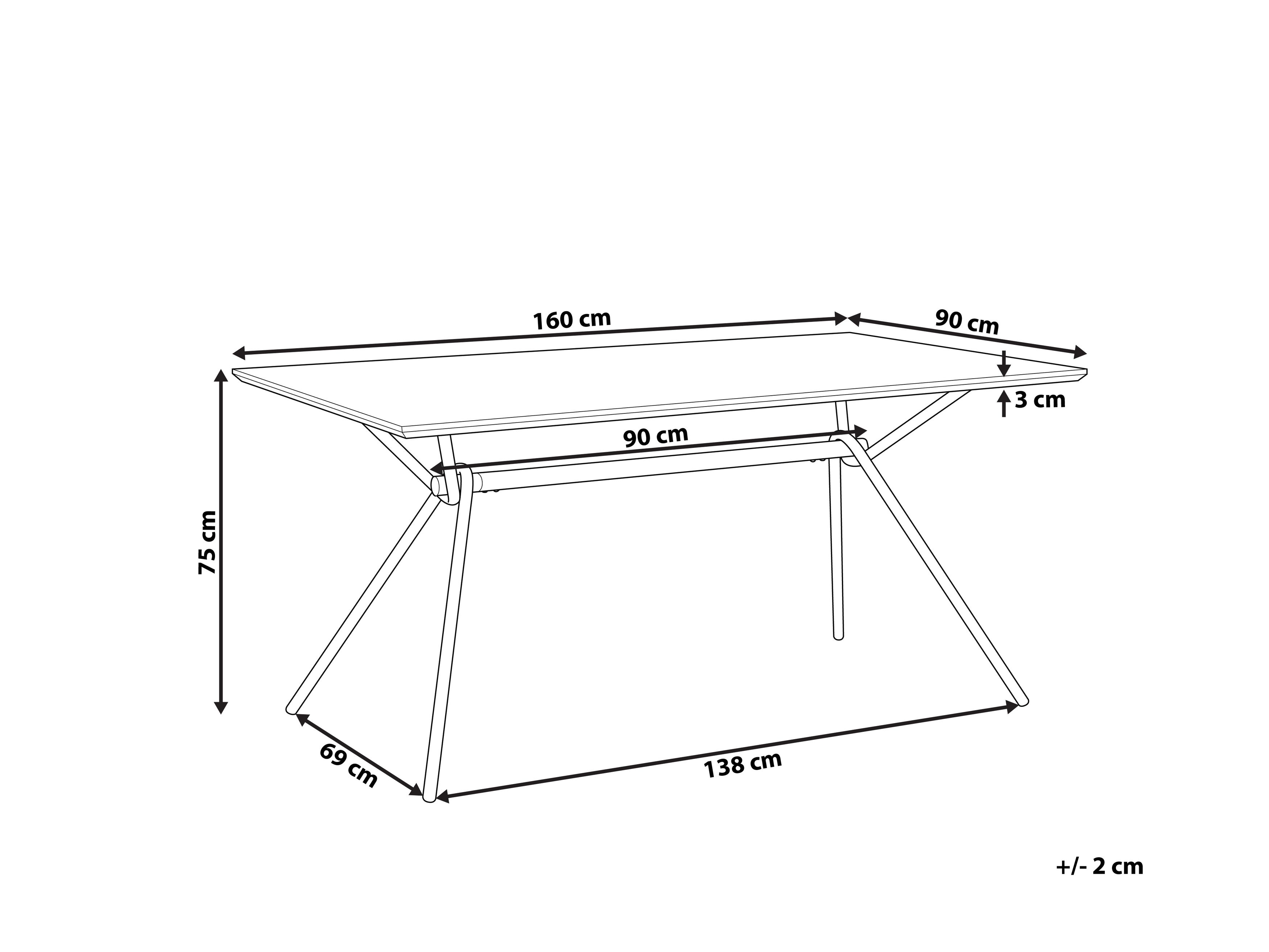Dining Table AMSTERDAM Dark Brown 160 cm 90 cm | Beliani.co.uk