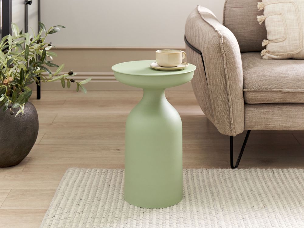 Metal Side Table Green TENJO Beliani