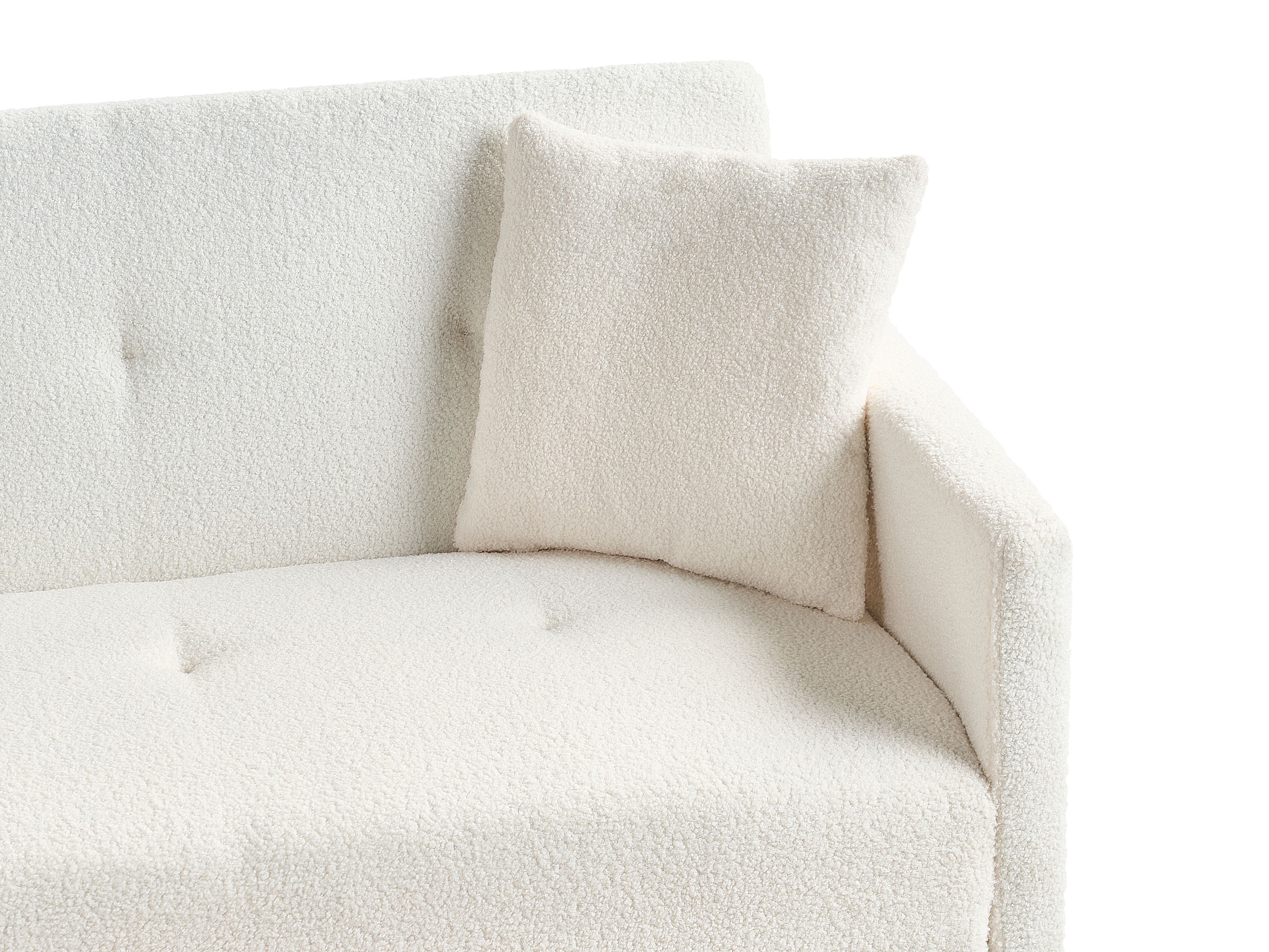 Sofa Bed LUCAN Off-White Boucle | Beliani.co.uk
