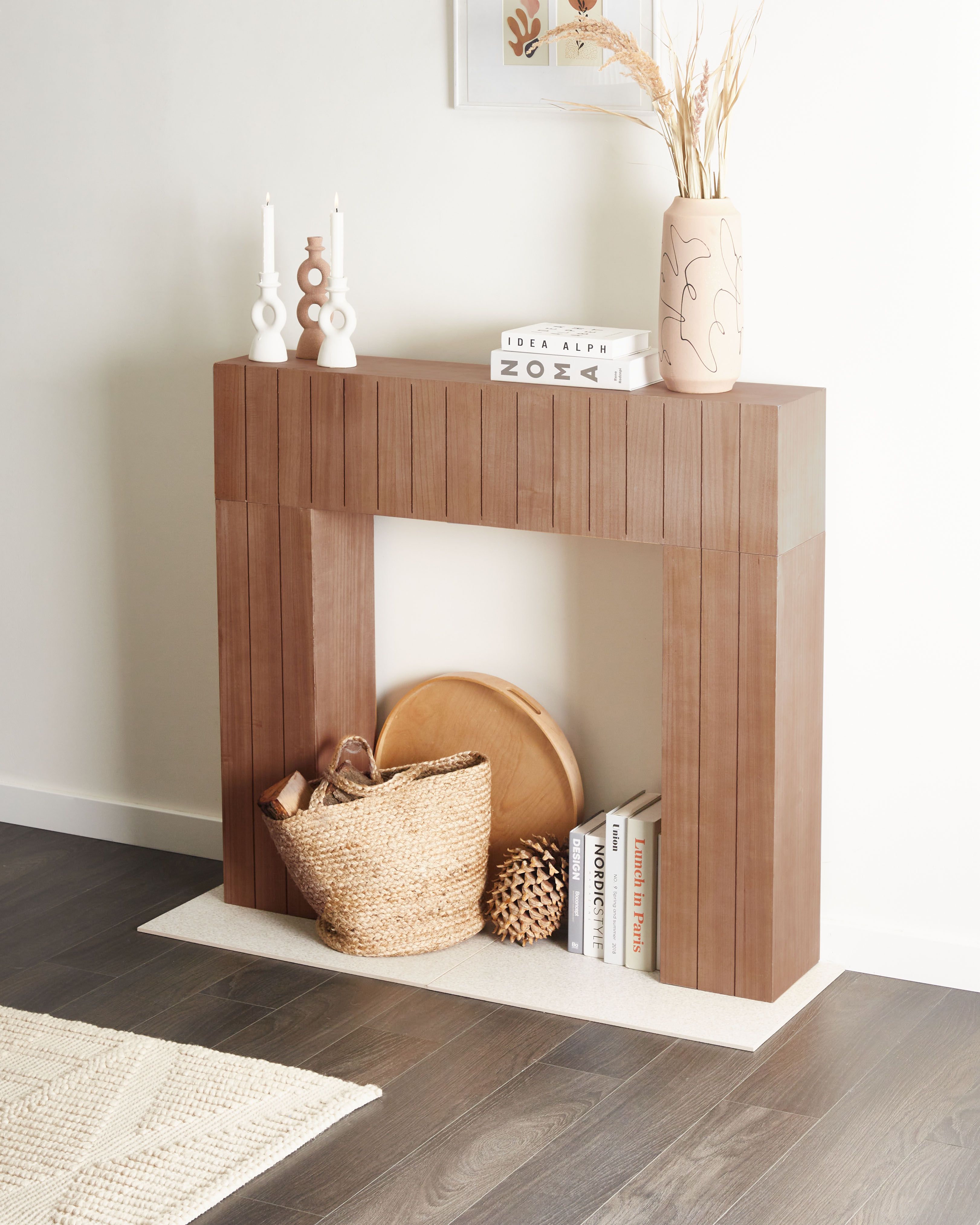 Fireplace Mantel BUNBURY Light Wood | Beliani.co.uk