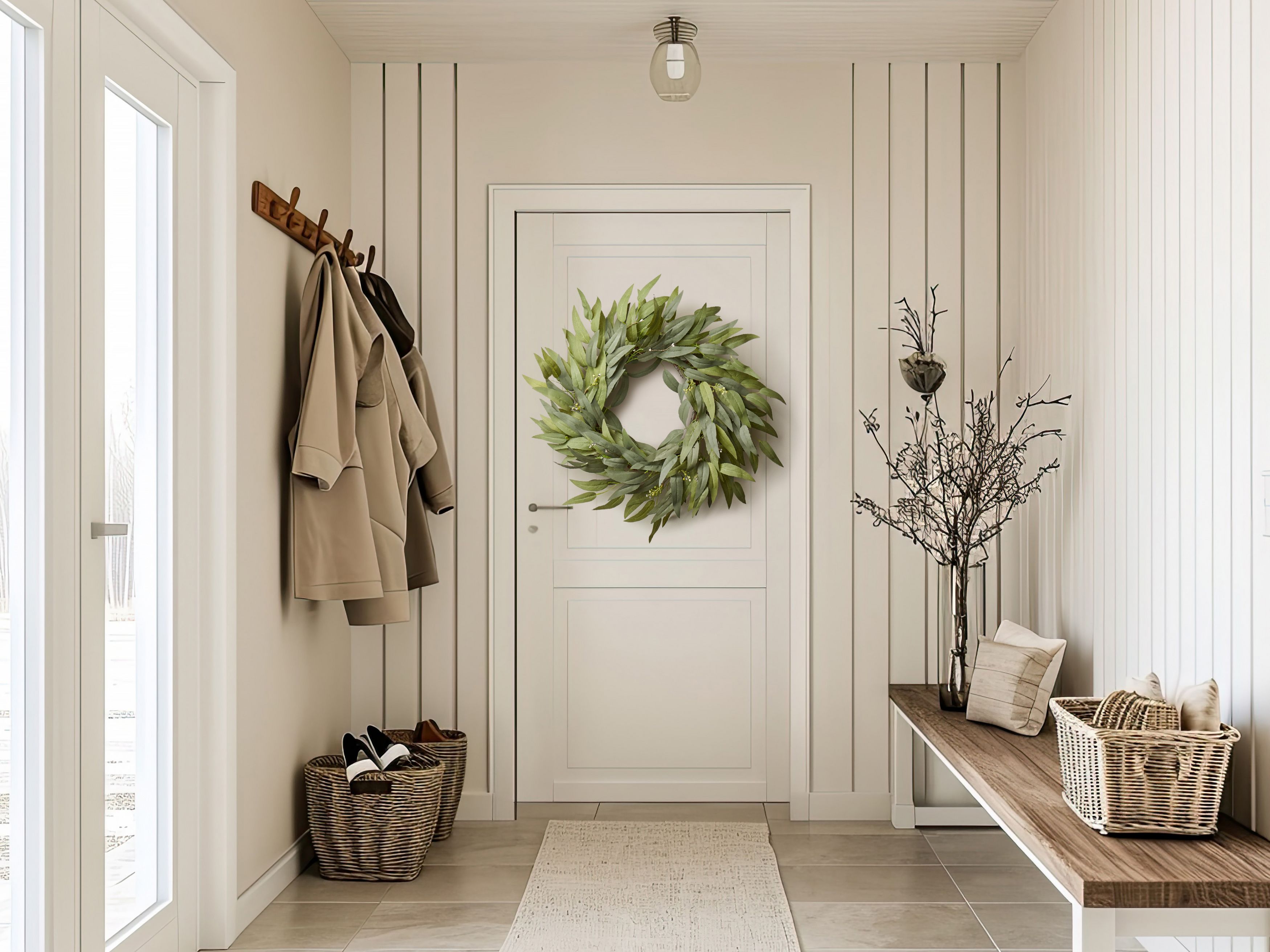 Dekorativ krans ø 65 cm grøn GAMRUN | Beliani.dk