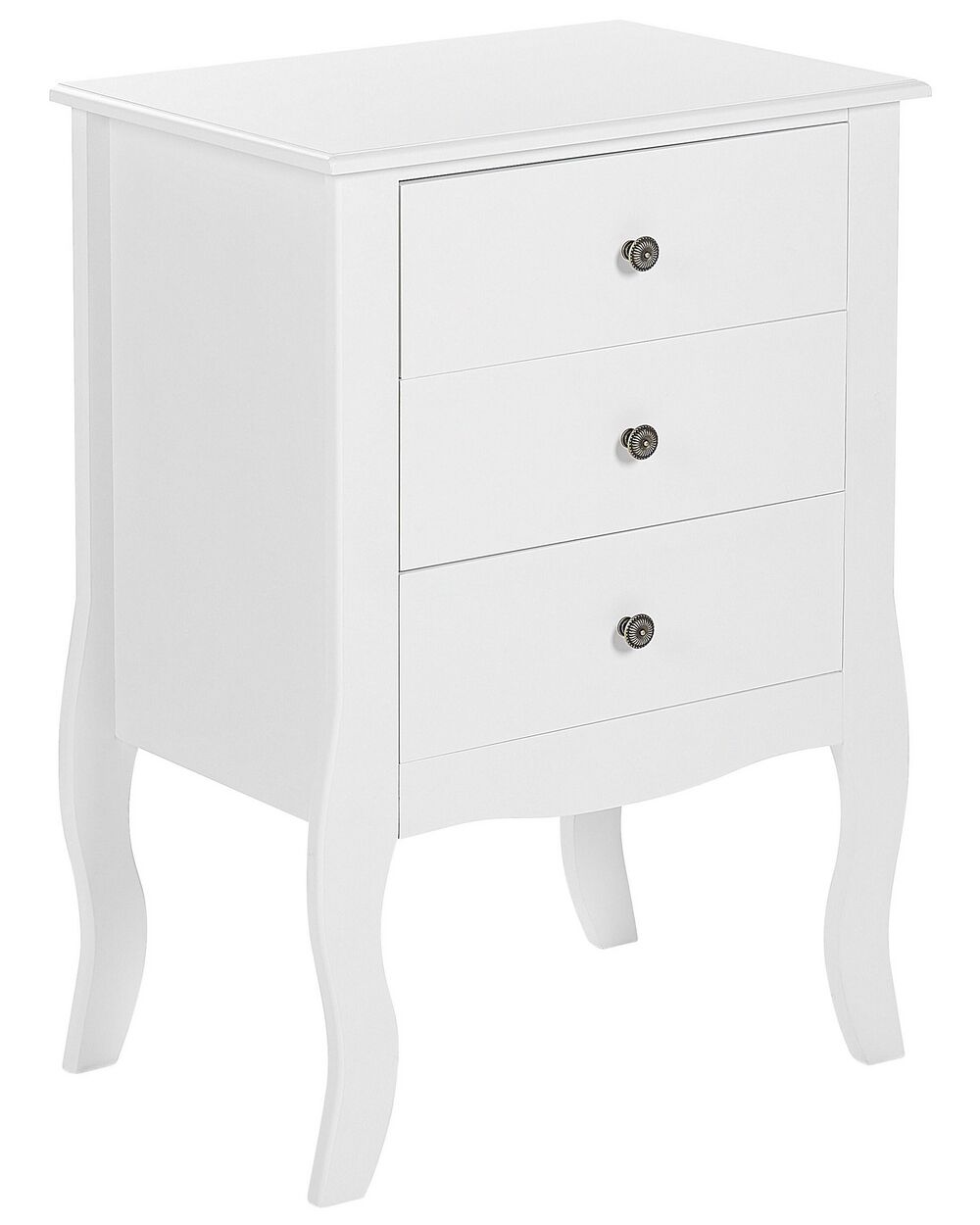 3 Drawer Bedside Table White LANE Beliani