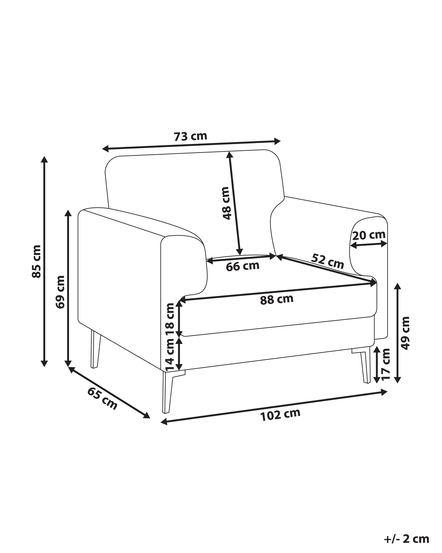 Armchair LOUSTO Fabric Light Beige | Beliani.es