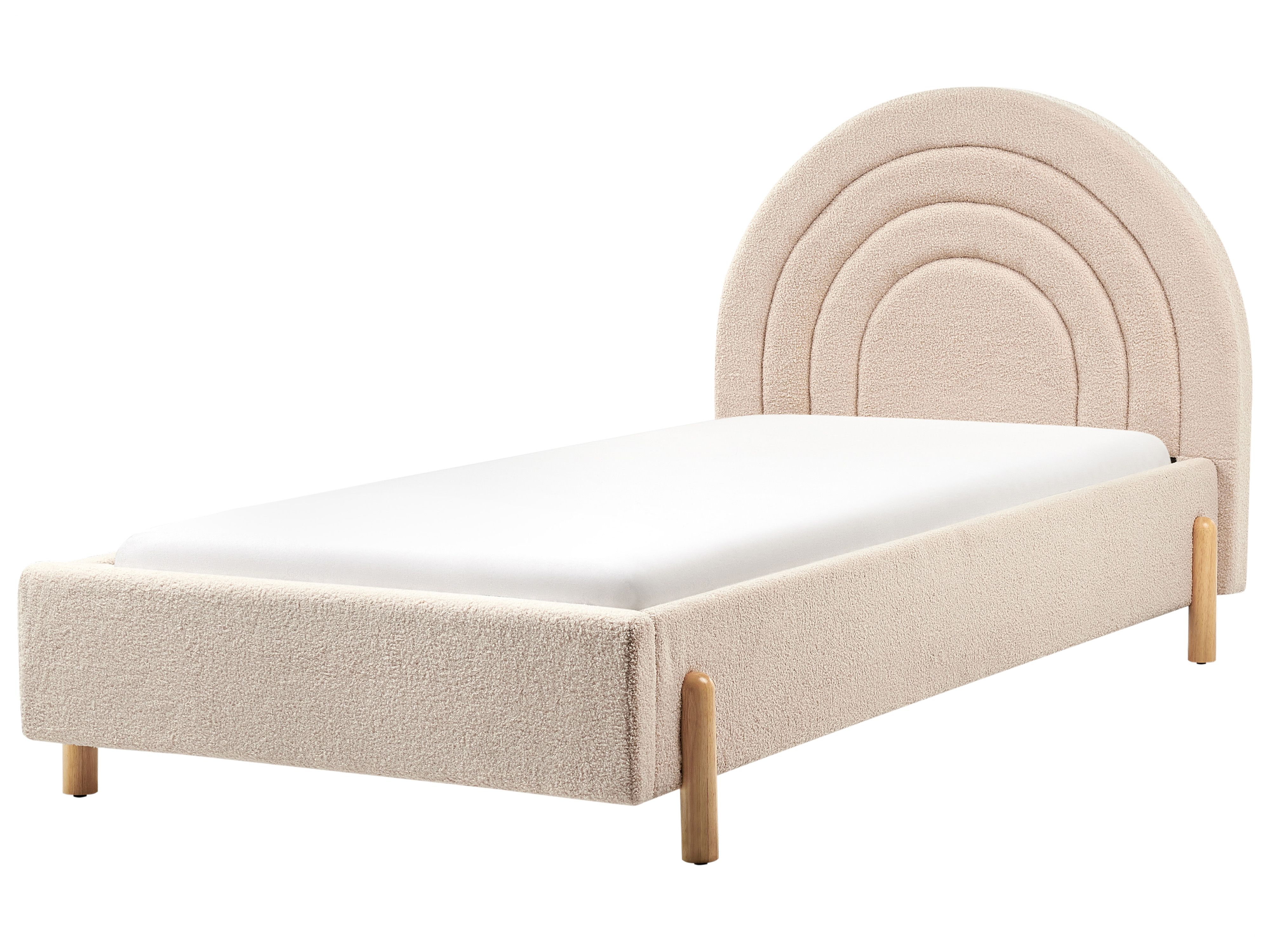 Kids Bed Boucle ANET 90 x 200 cm (EU Single) Beige | Beliani.co.uk