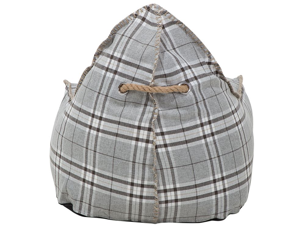 Bean Bag Grey DROP LINEN Beliani