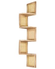 4 Tier Shelving Unit ALDER Paulownia Wood 101 cm Light Brown | Beliani ...