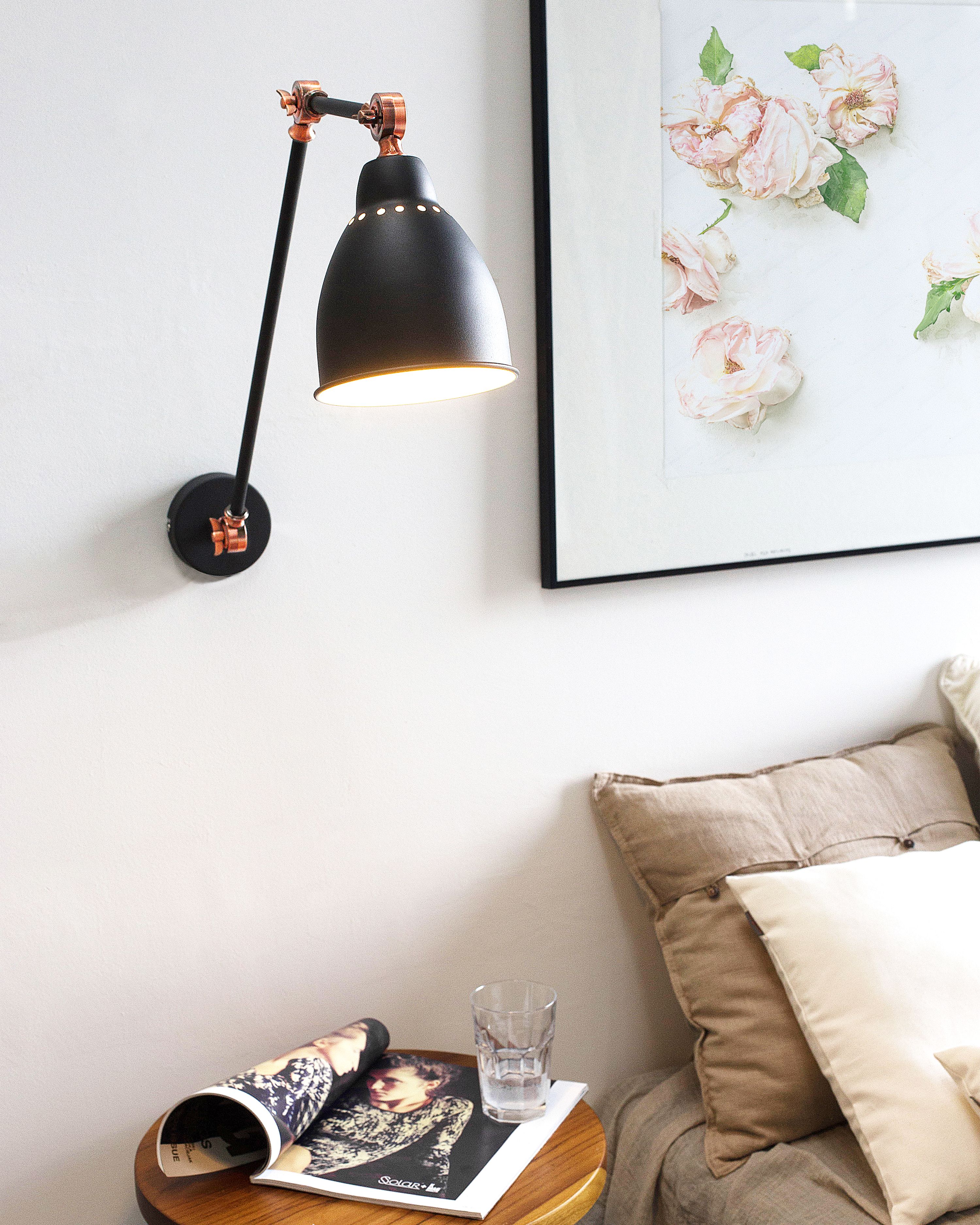 Long Arm Wall Light Graphite Grey MISSISSIPPI | Beliani.co.uk