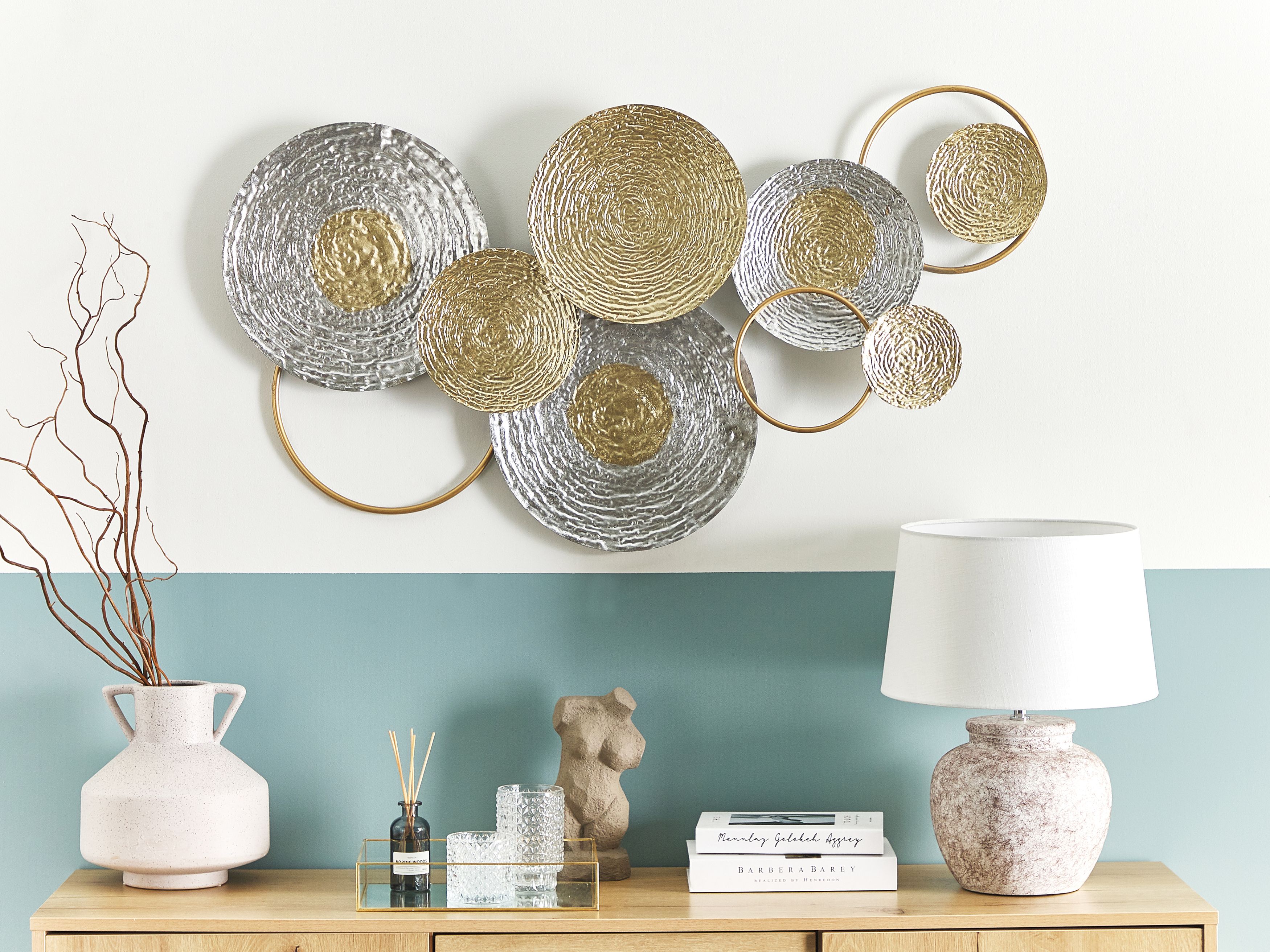 Wall Decor VANADIUM Metal 60 cm Gold | Beliani.co.uk