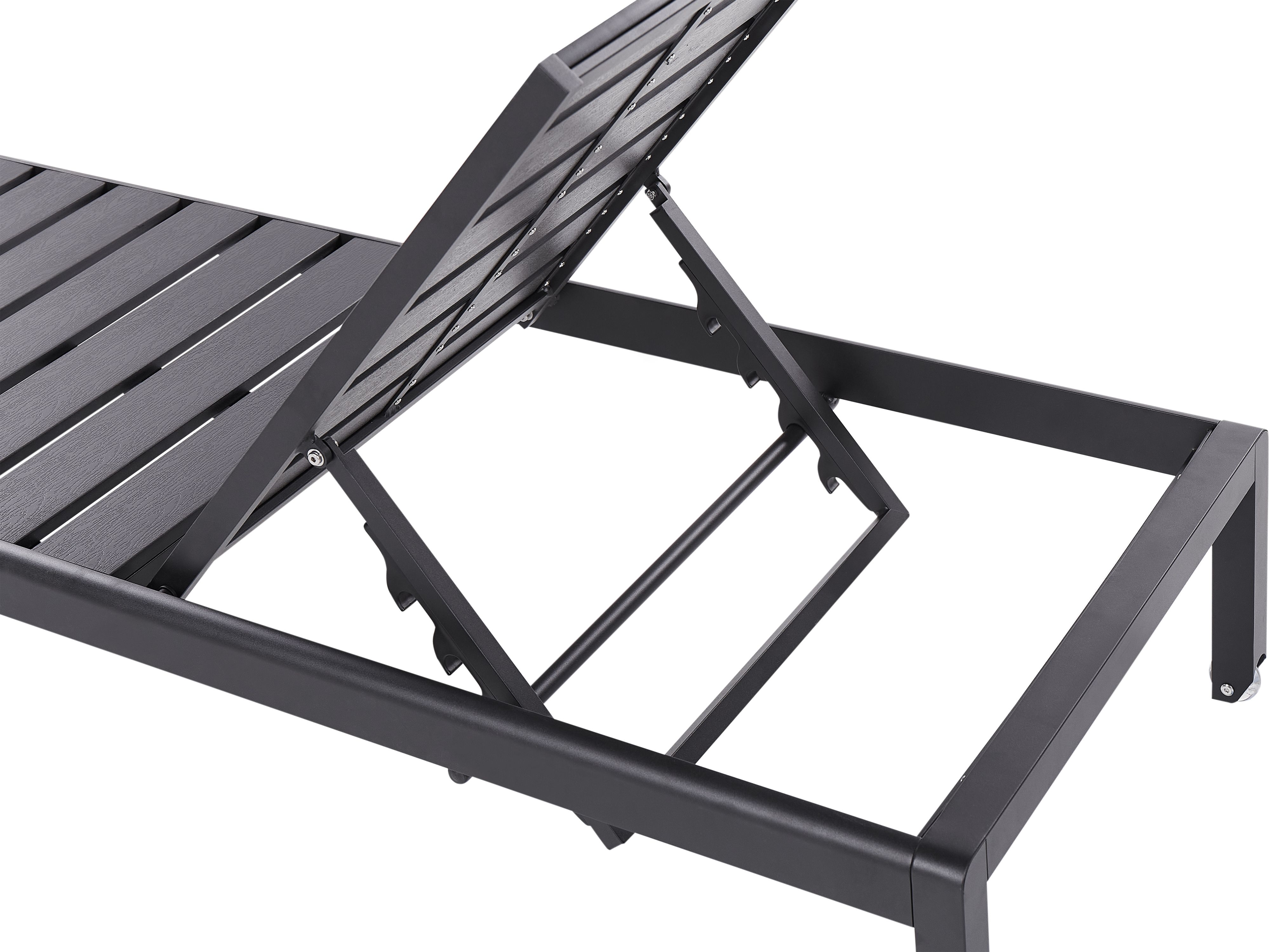 Sun Lounger NARDO Reclining Metal Black | Beliani.co.uk