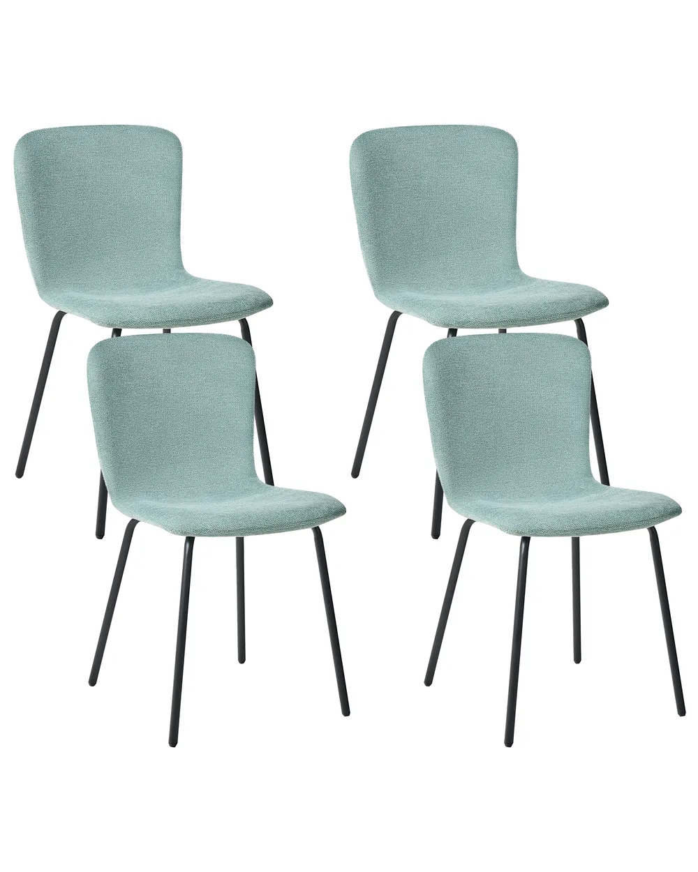 Set of 4 Dining Chairs CALDWELL Fabric Mint Green | Beliani.co.uk