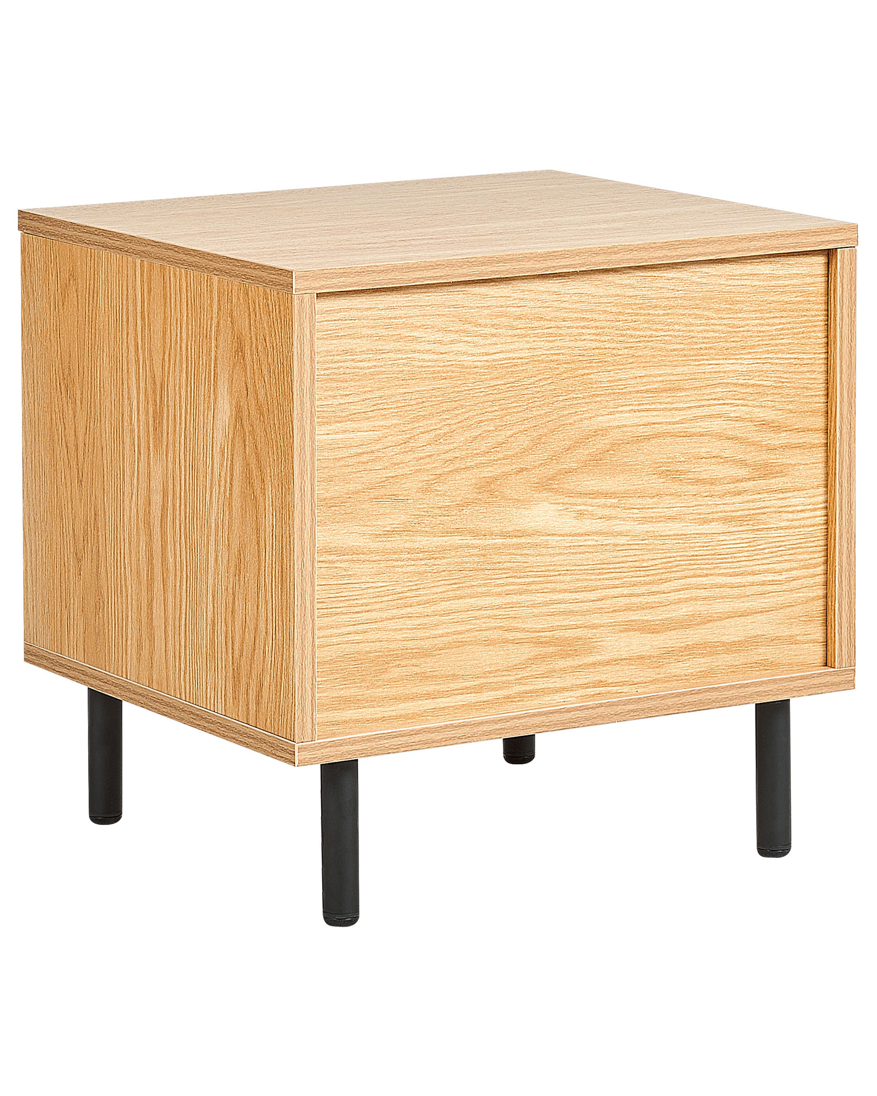 1 Drawer Bedside Table NIKEA Light Brown | Beliani.co.uk