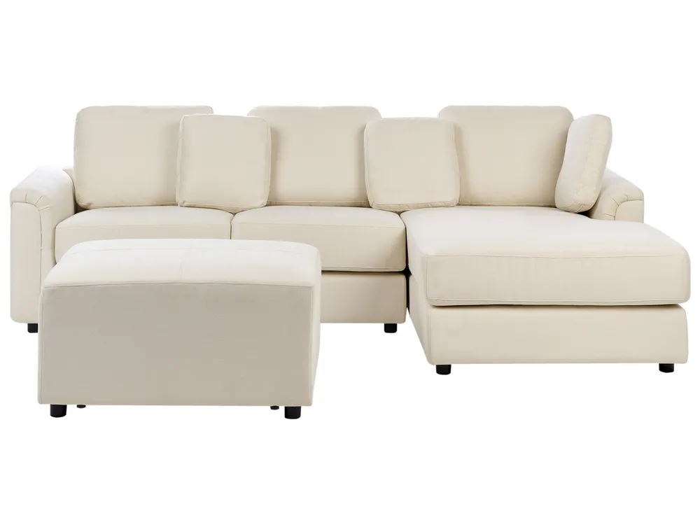 Ottomaan KOHLO Stof Lichtbeige | Beliani.nl
