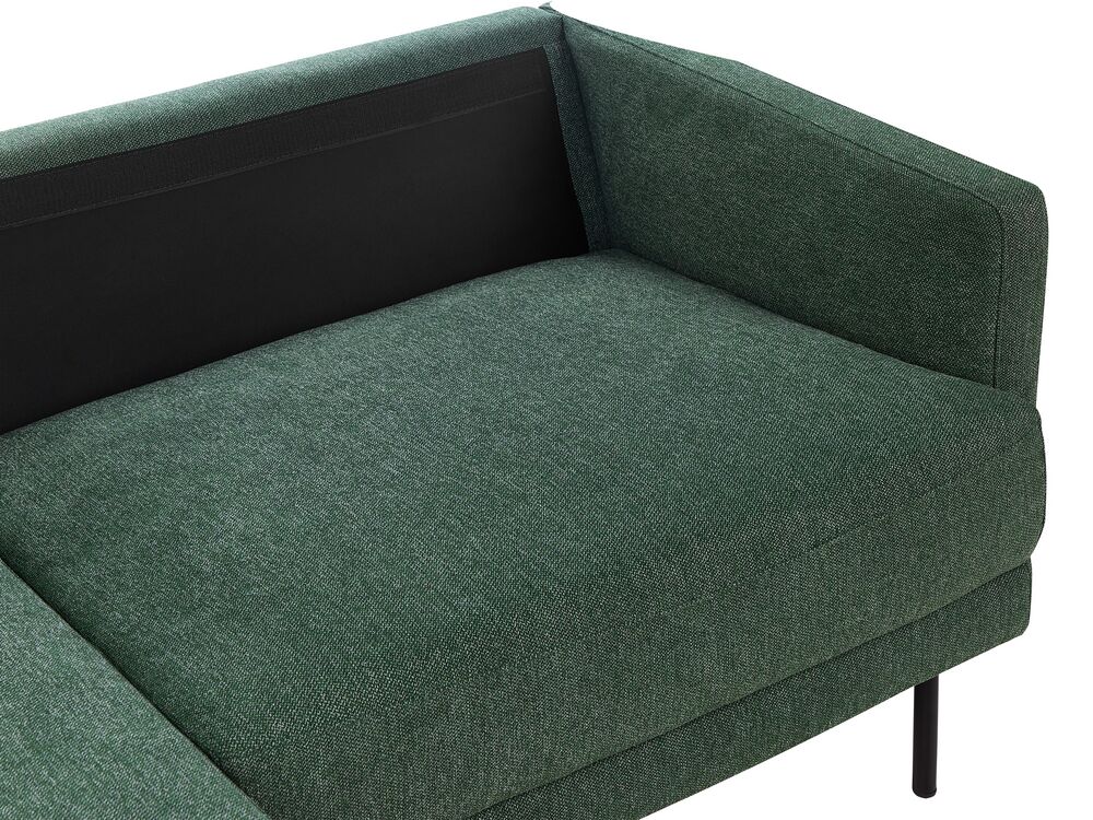 Right Hand 2 Seater Fabric Corner Sofa Dark Green BREDA Beliani