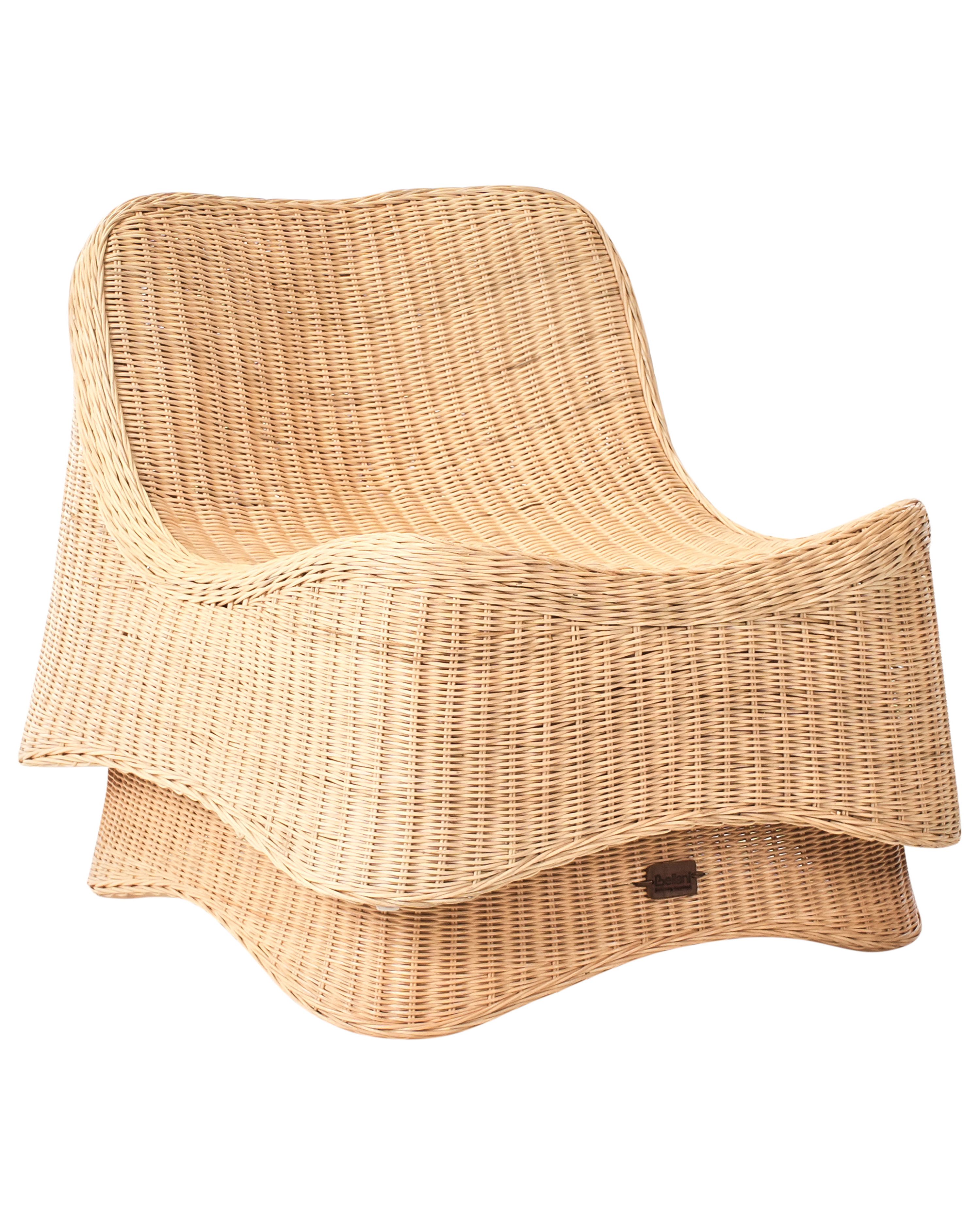 Gartensessel mit Ottomane AIGANI Rattan Naturfarben | Beliani.at