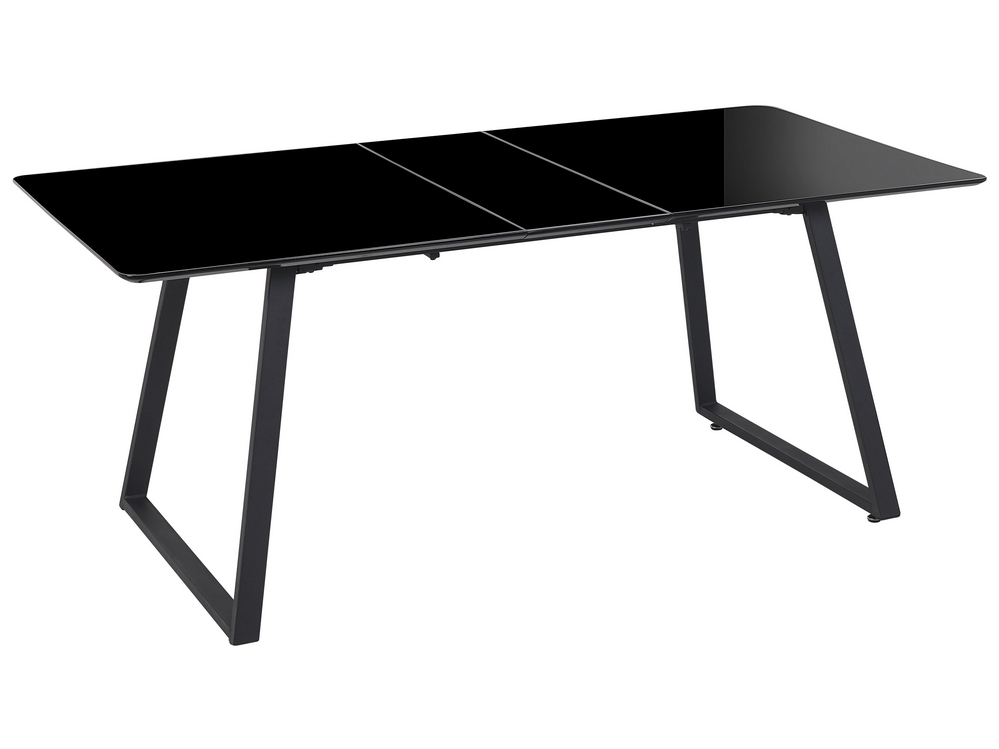 Extending Dining Table 150 180 x 90 cm Black TOURAN Beliani